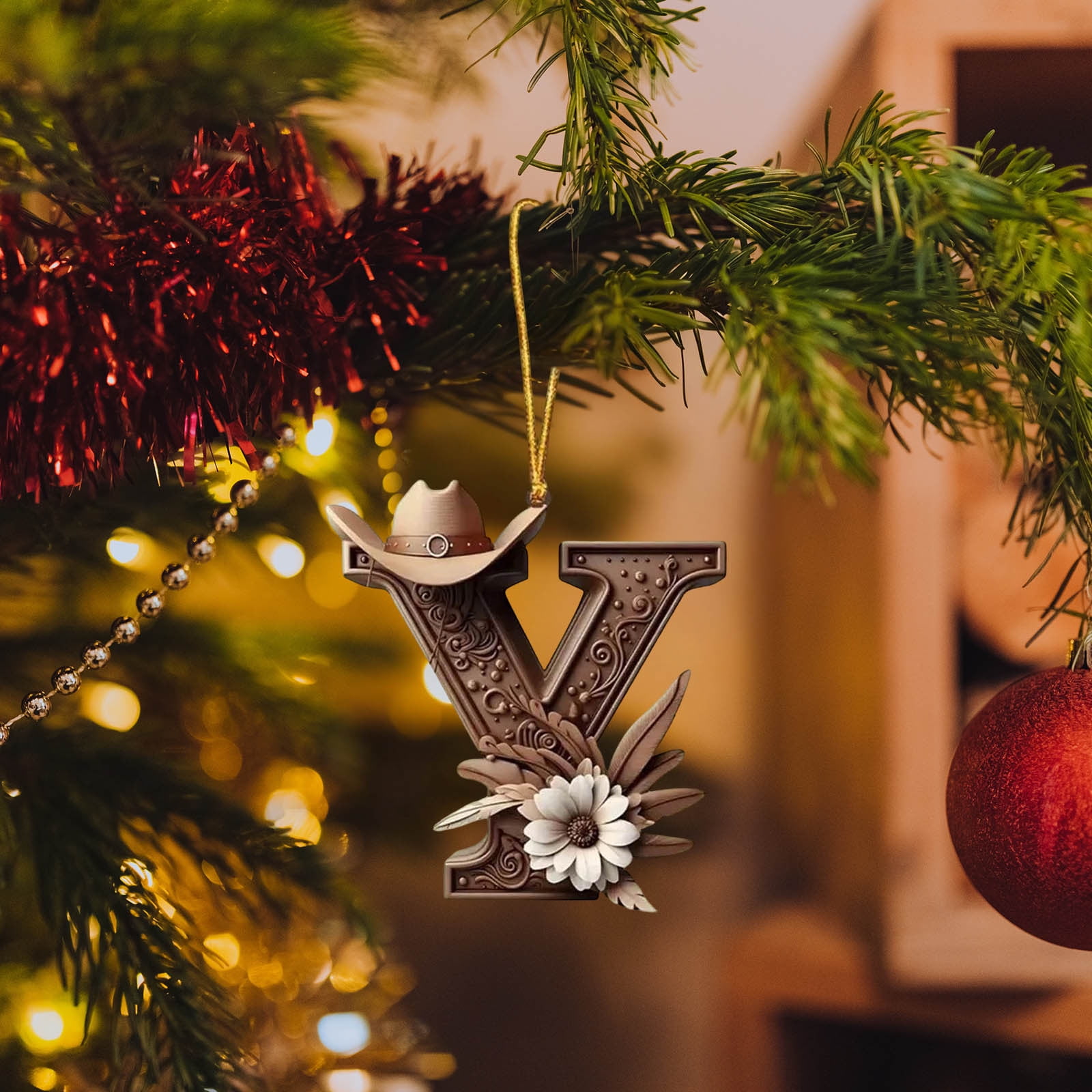 PLPPYFS 26 Letter Christmas Tree Hanging Pendant, 2025 Christmas ...