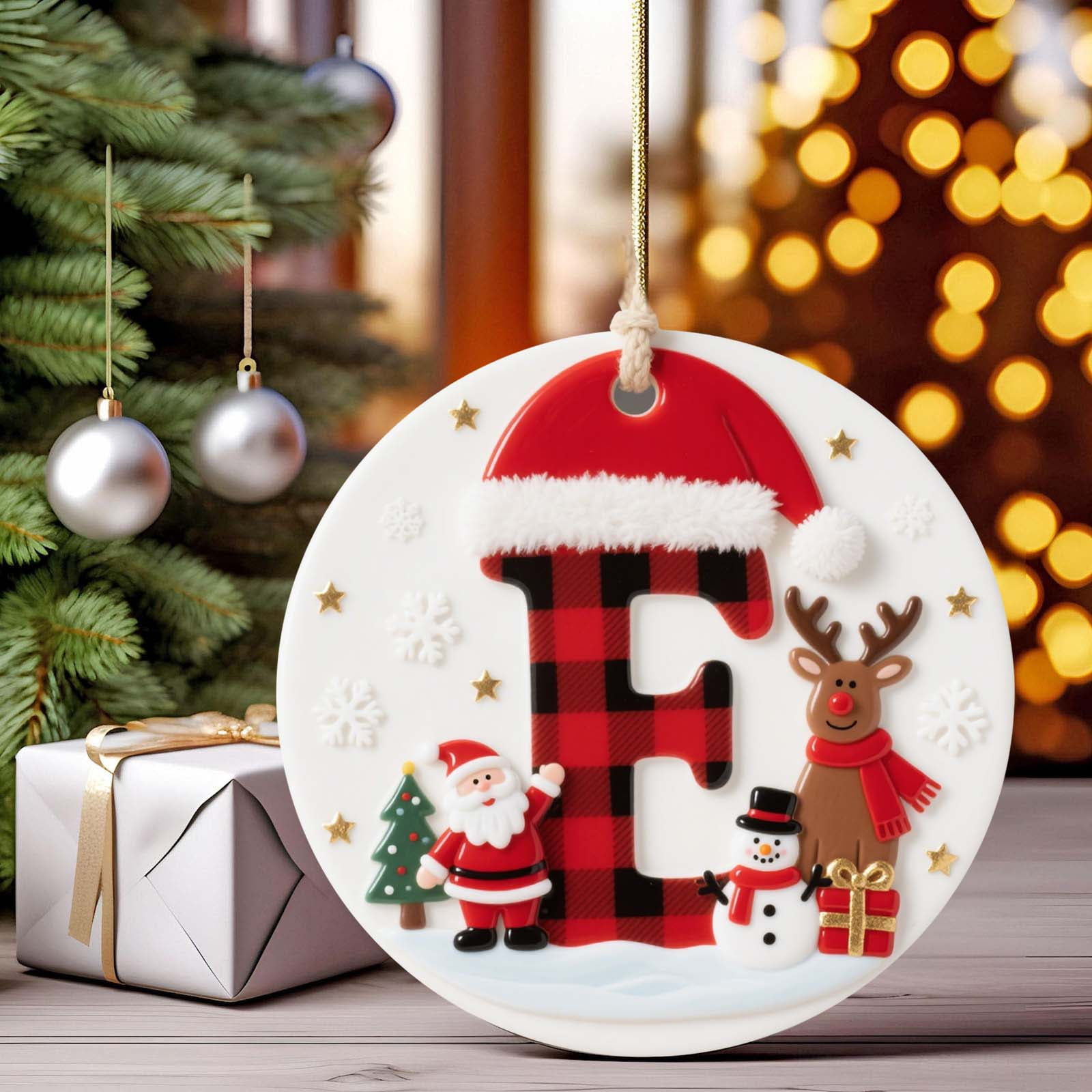 PLPPYFS 26 Letter Ornaments Christmas Tree Decorations Personalized ...