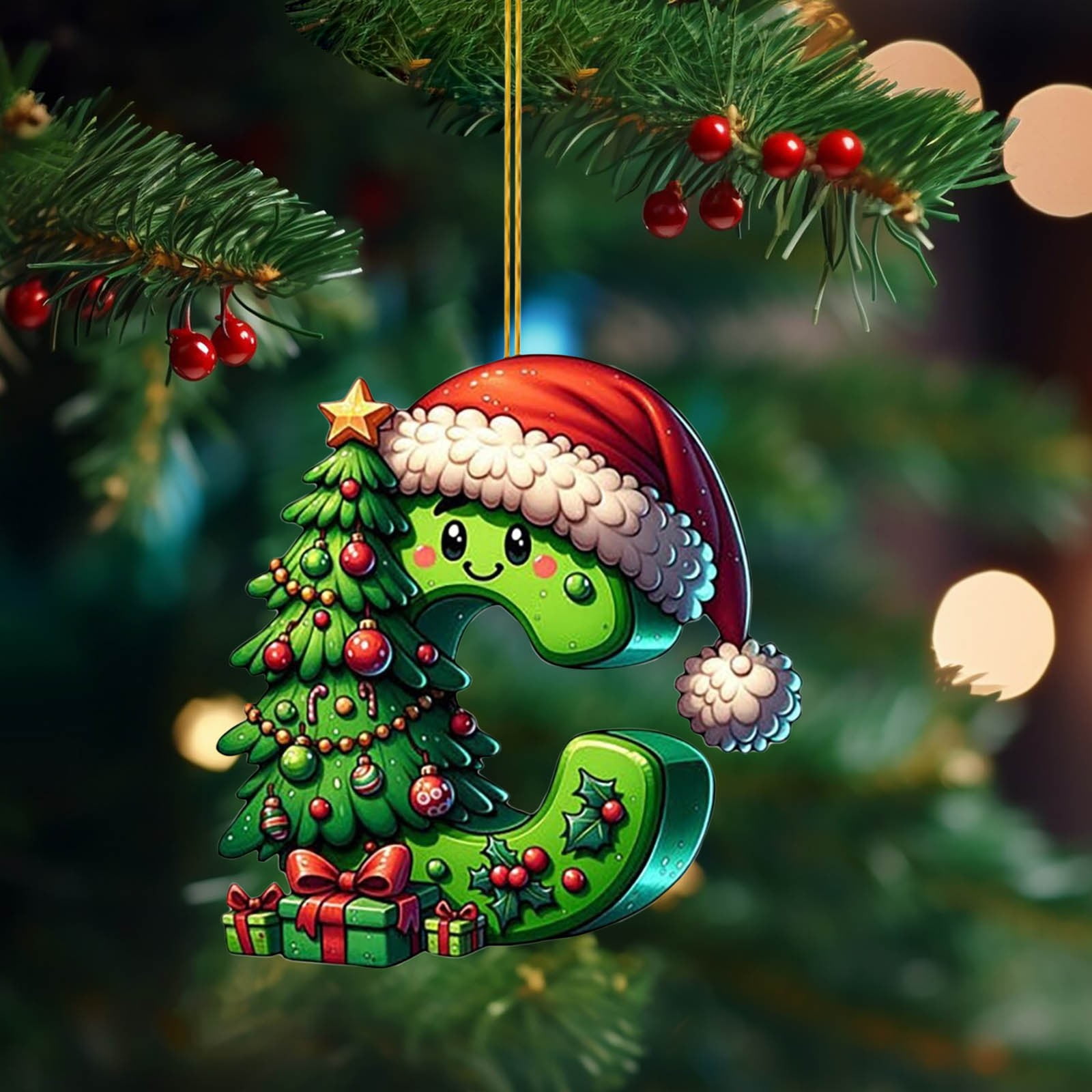 PLPPYFS 26 Letter Ornaments Christmas Tree Decorations Personalized ...