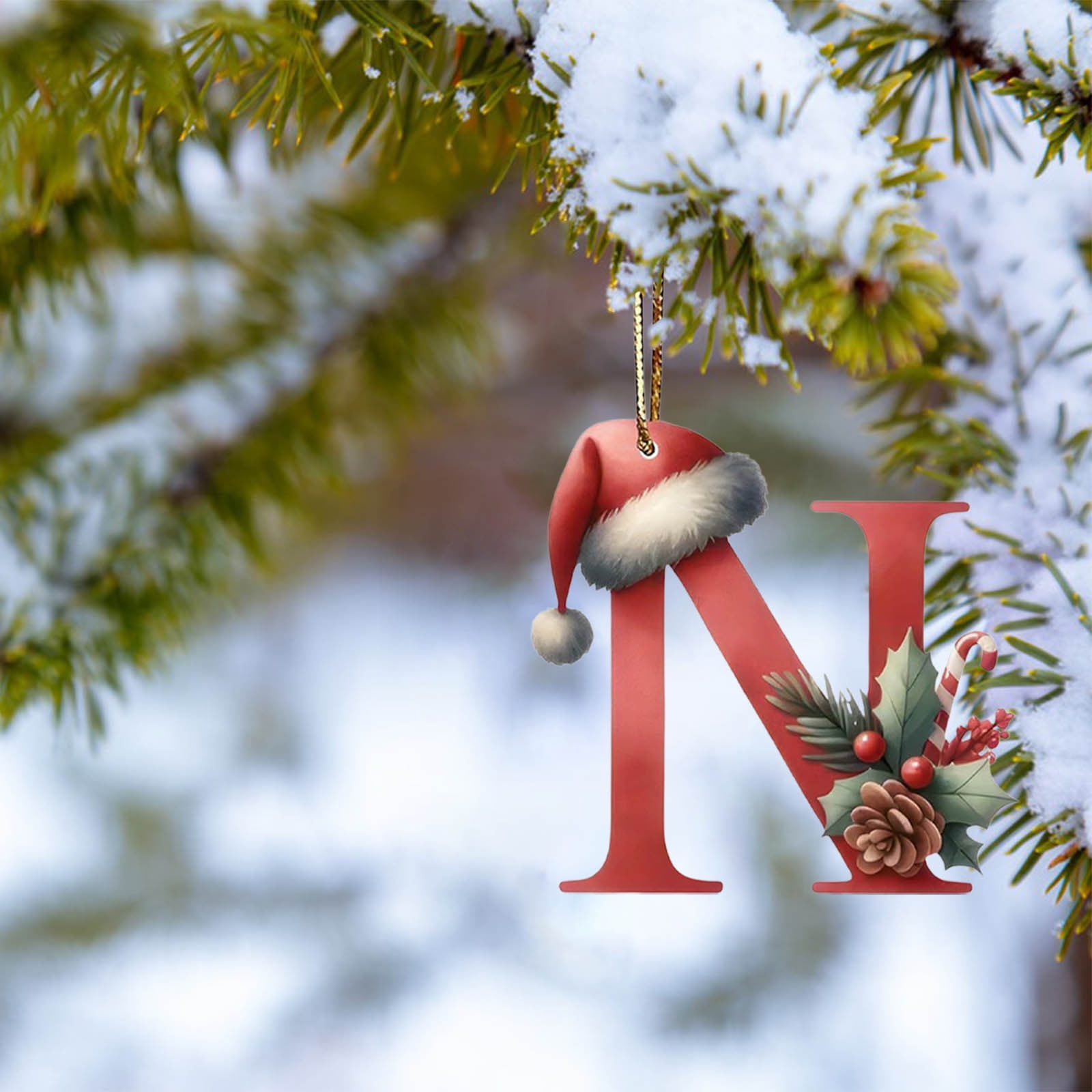 PLPPYFS 26 Letter Ornaments Christmas Tree Decorations Personalized ...