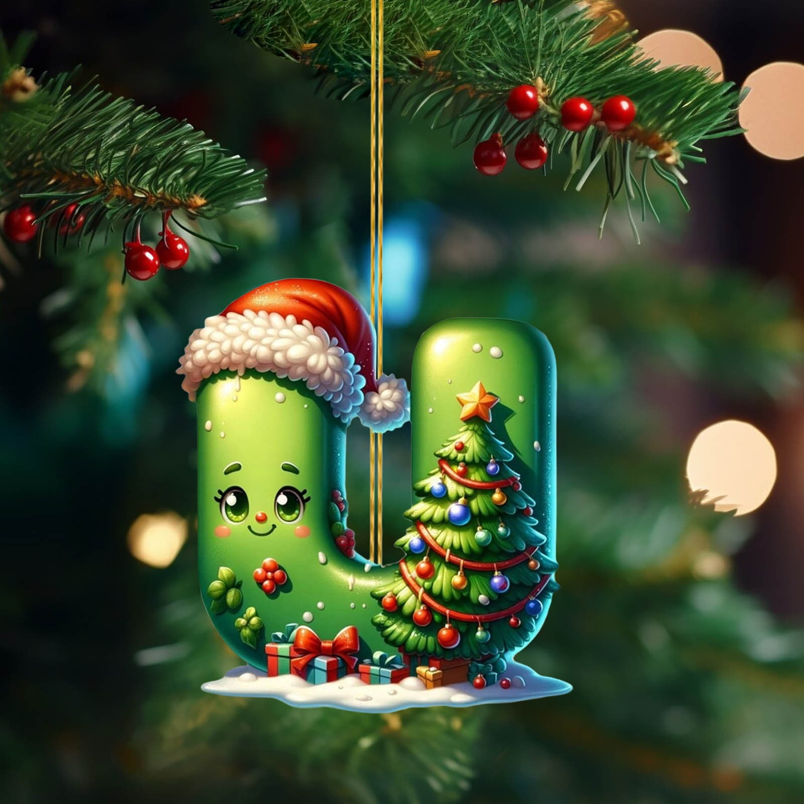 PLPPYFS 26 Letter Ornaments Christmas Tree Decorations Personalized ...