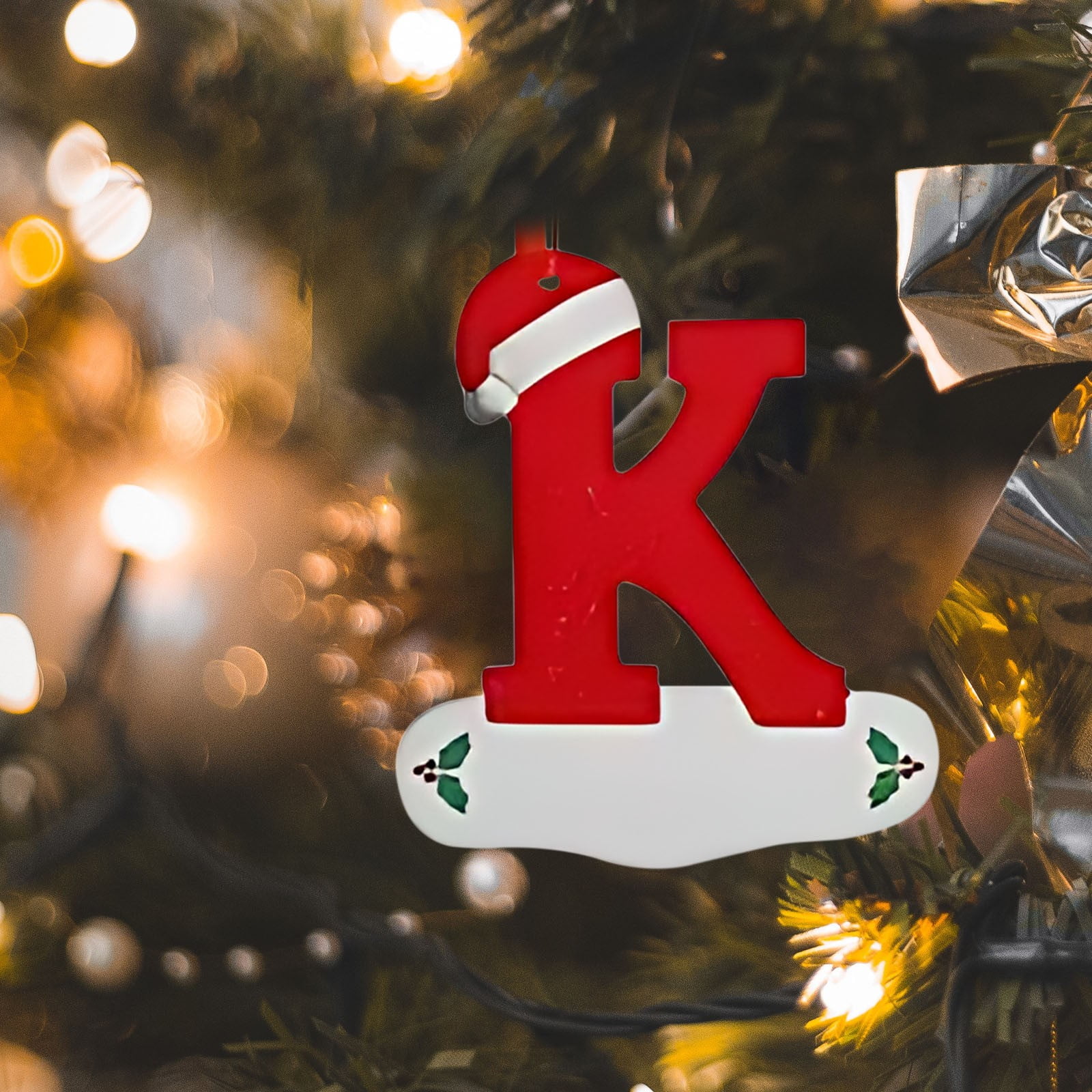 PLPPYFS 26 Letter Ornaments Christmas Tree Decorations Personalized ...