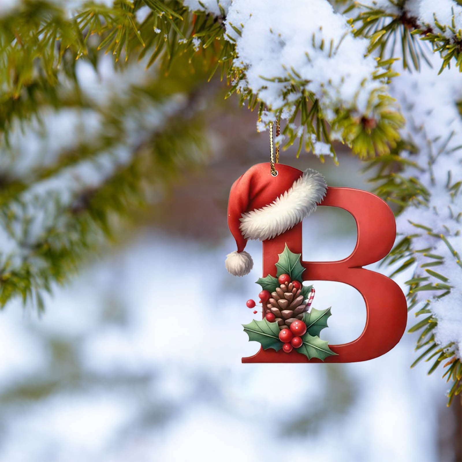 PLPPYFS 26 Letter Ornaments Christmas Tree Decorations Personalized ...