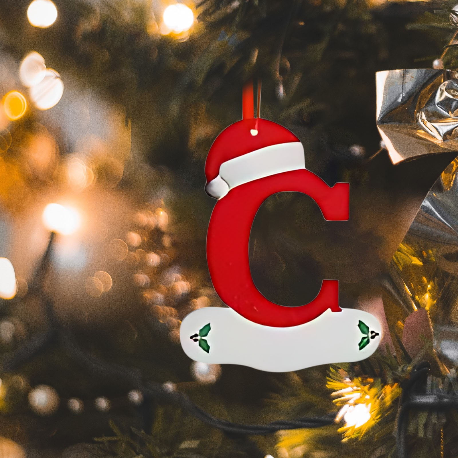 PLPPYFS 26 Letter Ornaments Christmas Tree Decorations Personalized ...
