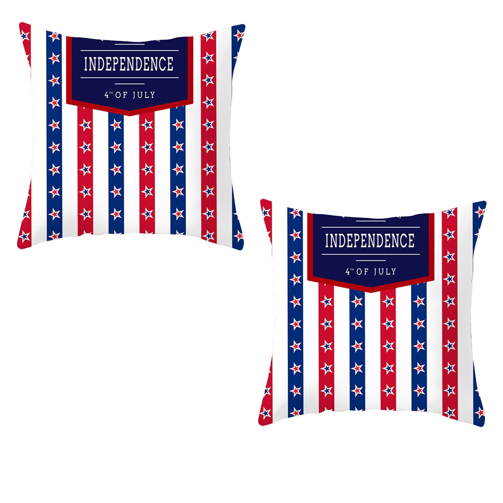 PLPPYFS 4th of July Pillow Covers 18x18 Inch, Set of 2 Patriotic Red ...