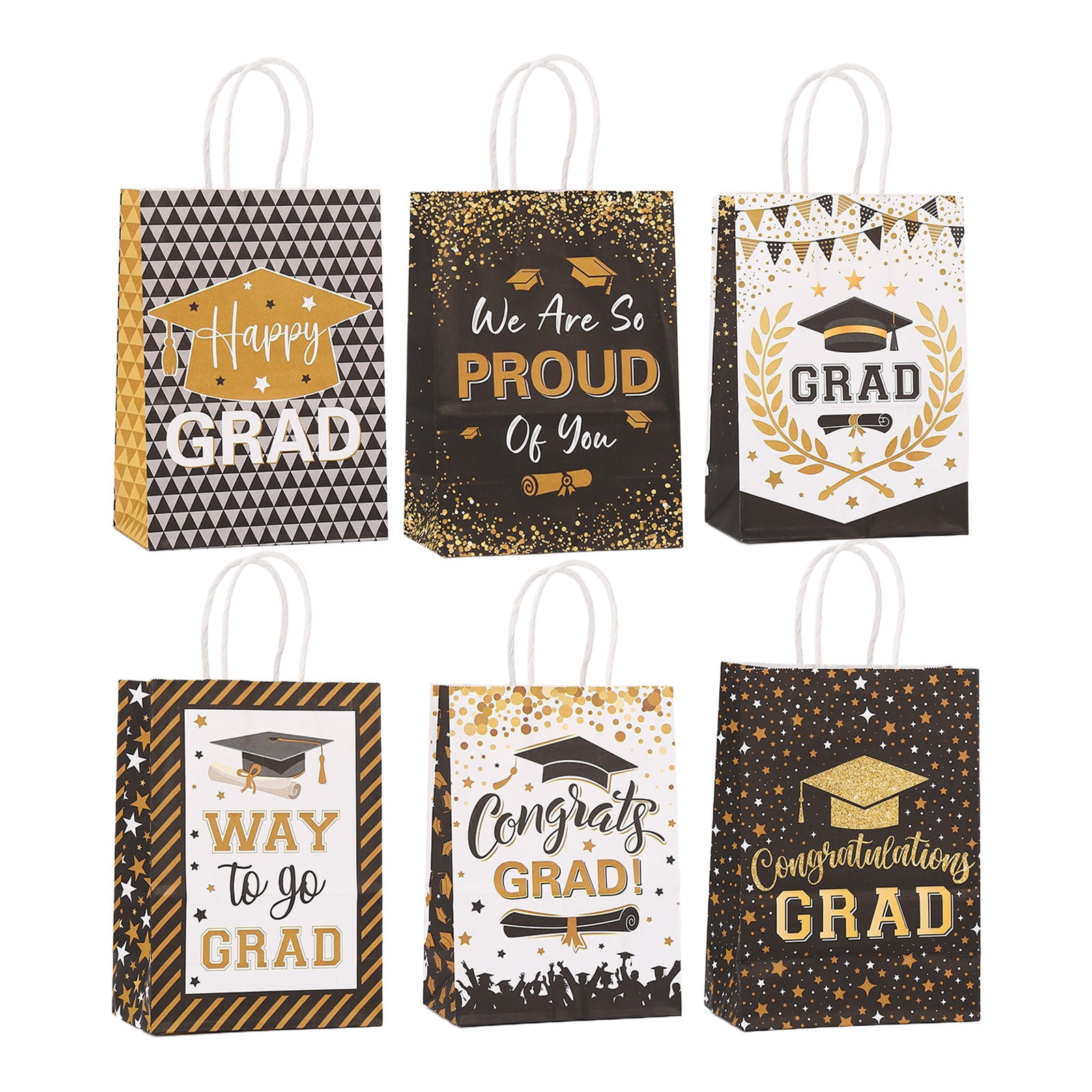 PLPPYFS 6 Pcs 2025 Graduation Gift Bags with Handles Paper Bags Gift ...