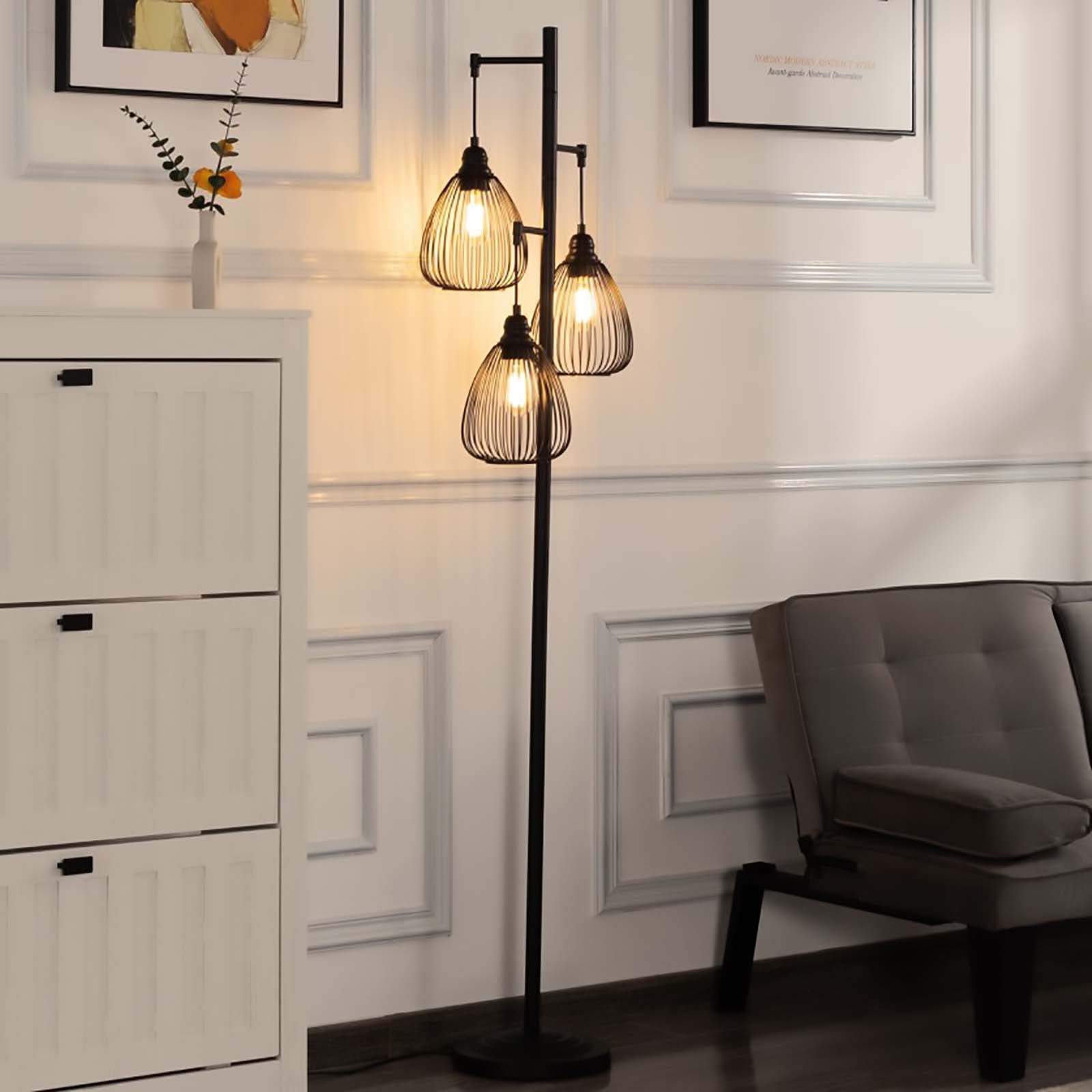 PLPPYFS 66" Tree LED Floor Lamp - Tree Standing Lamp with 3 Elegant ...