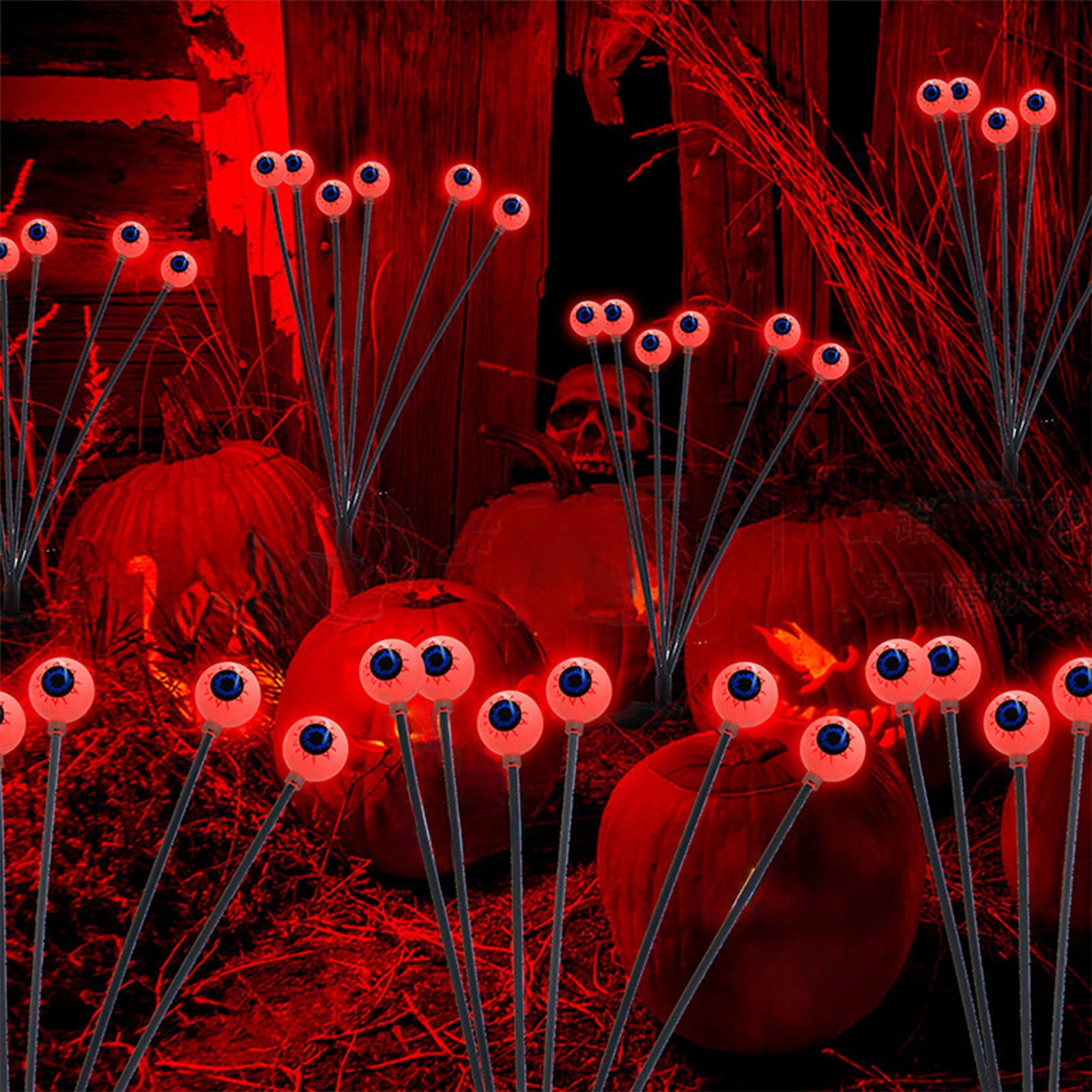 PLPPYFS 6LED Big Eyeball Halloween Lights Outdoor Solar Powered, 2-Pack ...