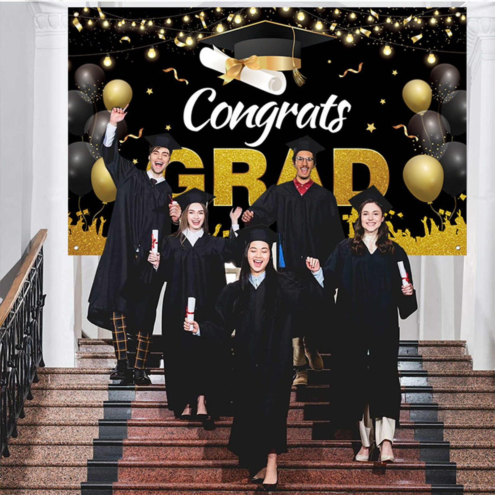 PLPPYFS 70 x 45 Inch Congrats Grad Class of 2025 Sign Banner Door Cover ...