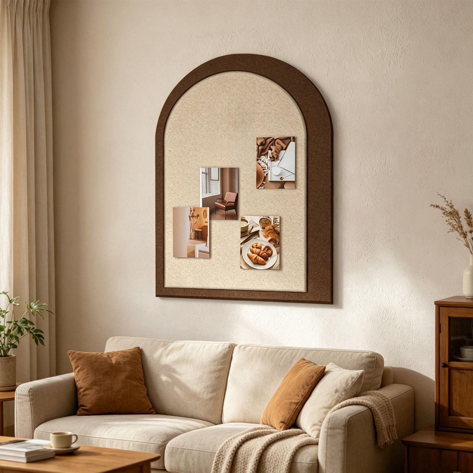 PLPPYFS Arch Shaped Linen Bulletin Board, Arched Polyester Frame with ...