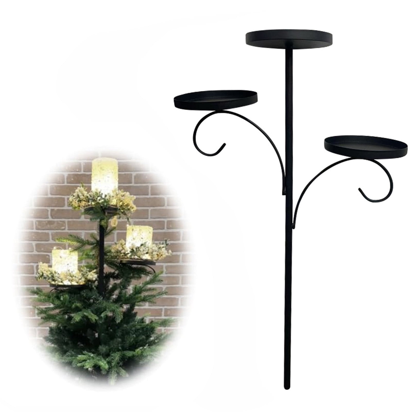 PLPPYFS Black Christmas Tree Topper, Tree Topper Candelabra for ...