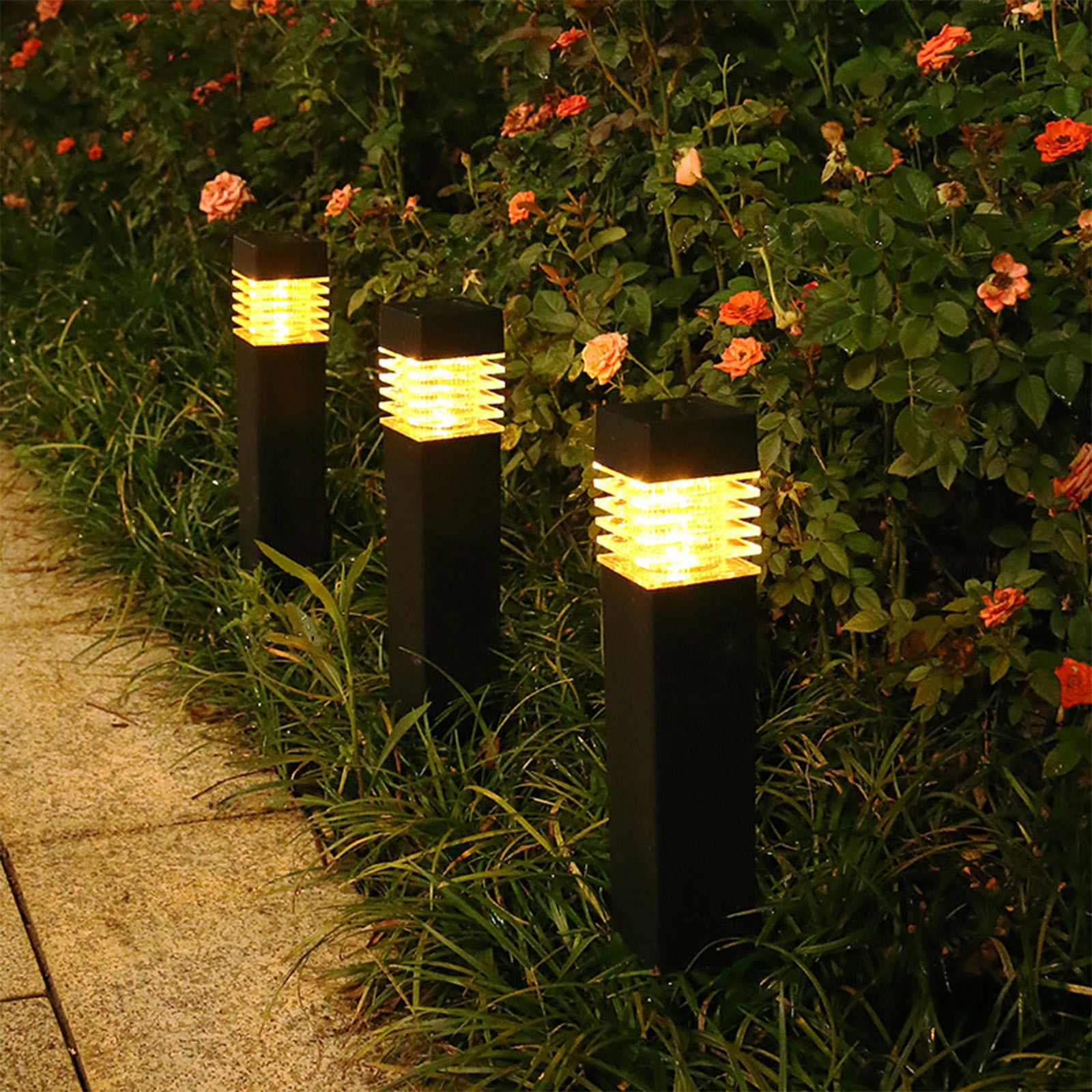 PLPPYFS Bright Solar Pathway Lights 4 Pack, LED Solar Lights Outdoor ...