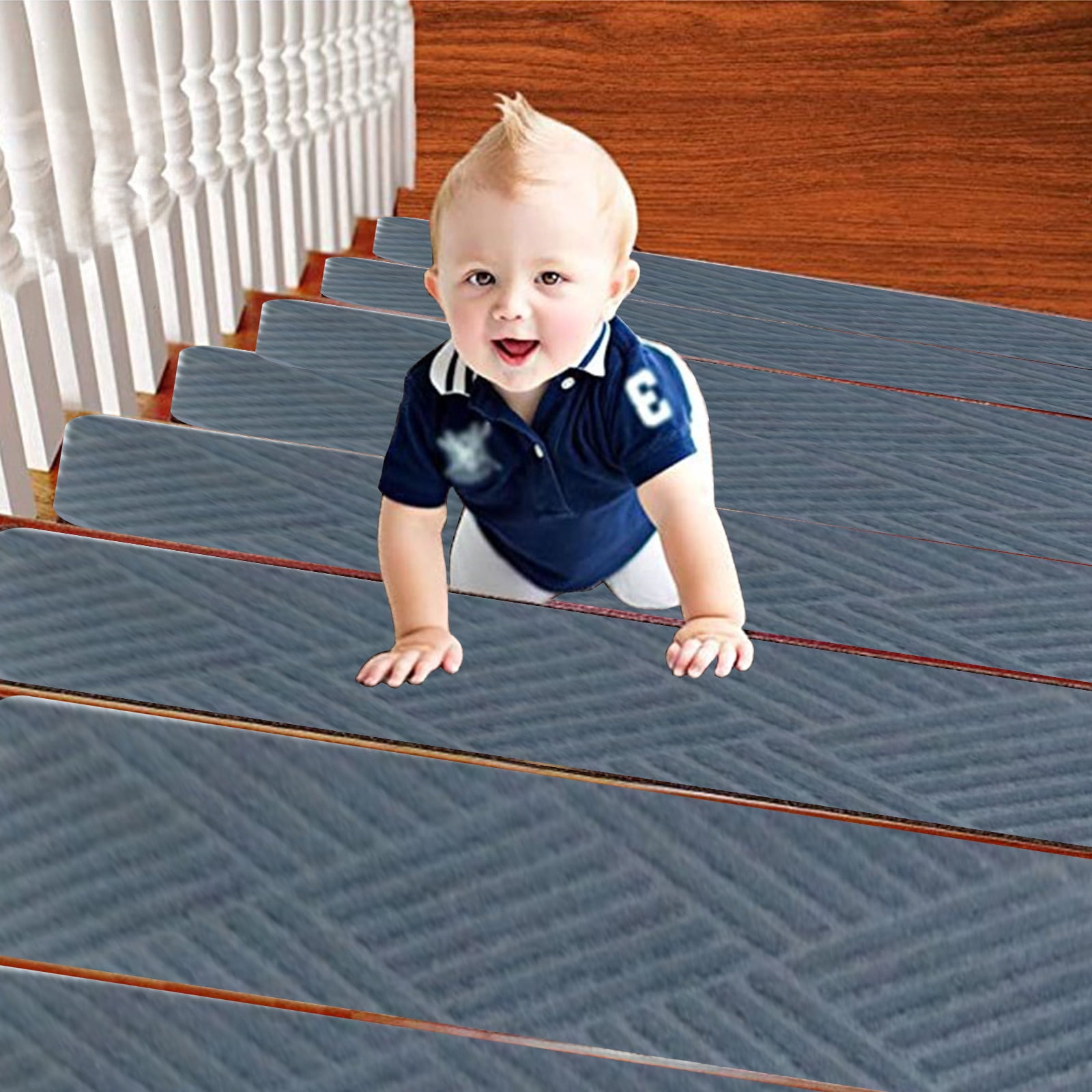 PLPPYFS Carpet Stair Treads Non Slip 7PCS, 8" x 30"Edging Stair Runner ...