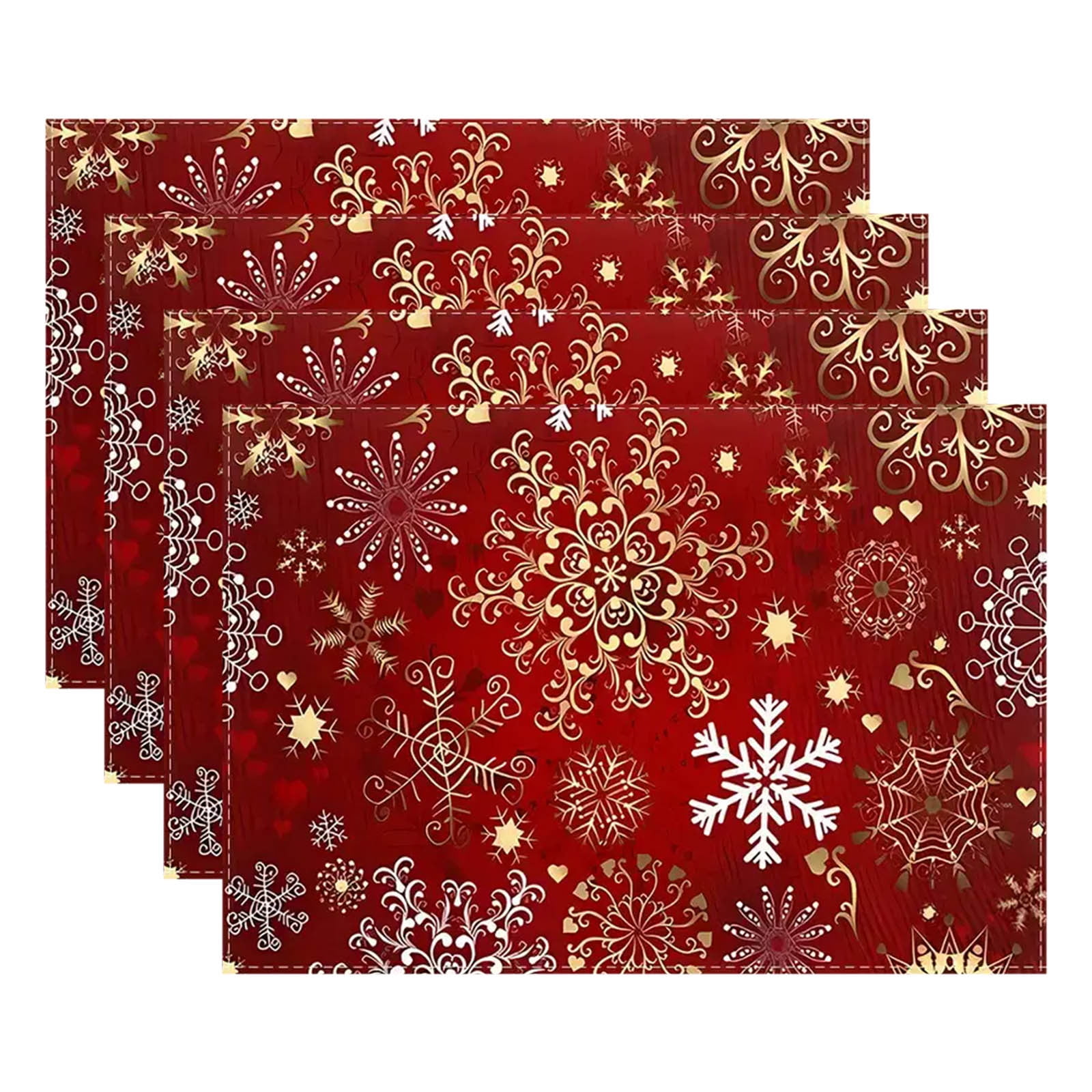 PLPPYFS Christmas Placemats Set of 4, 12 x 18 Inch Christmas Placemats ...