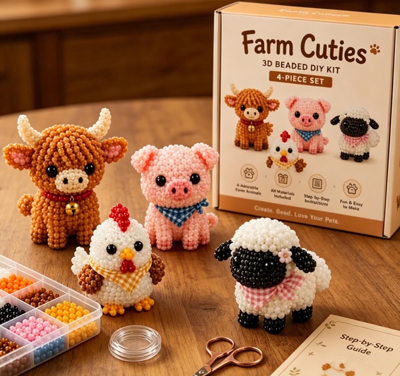 PLPPYFS DIY Animal Beading Kit for Adults & Teens, Cute 3D Animal Bead ...