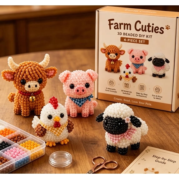 PLPPYFS DIY Animal Beading Kit for Adults & Teens, Cute 3D Animal Bead ...