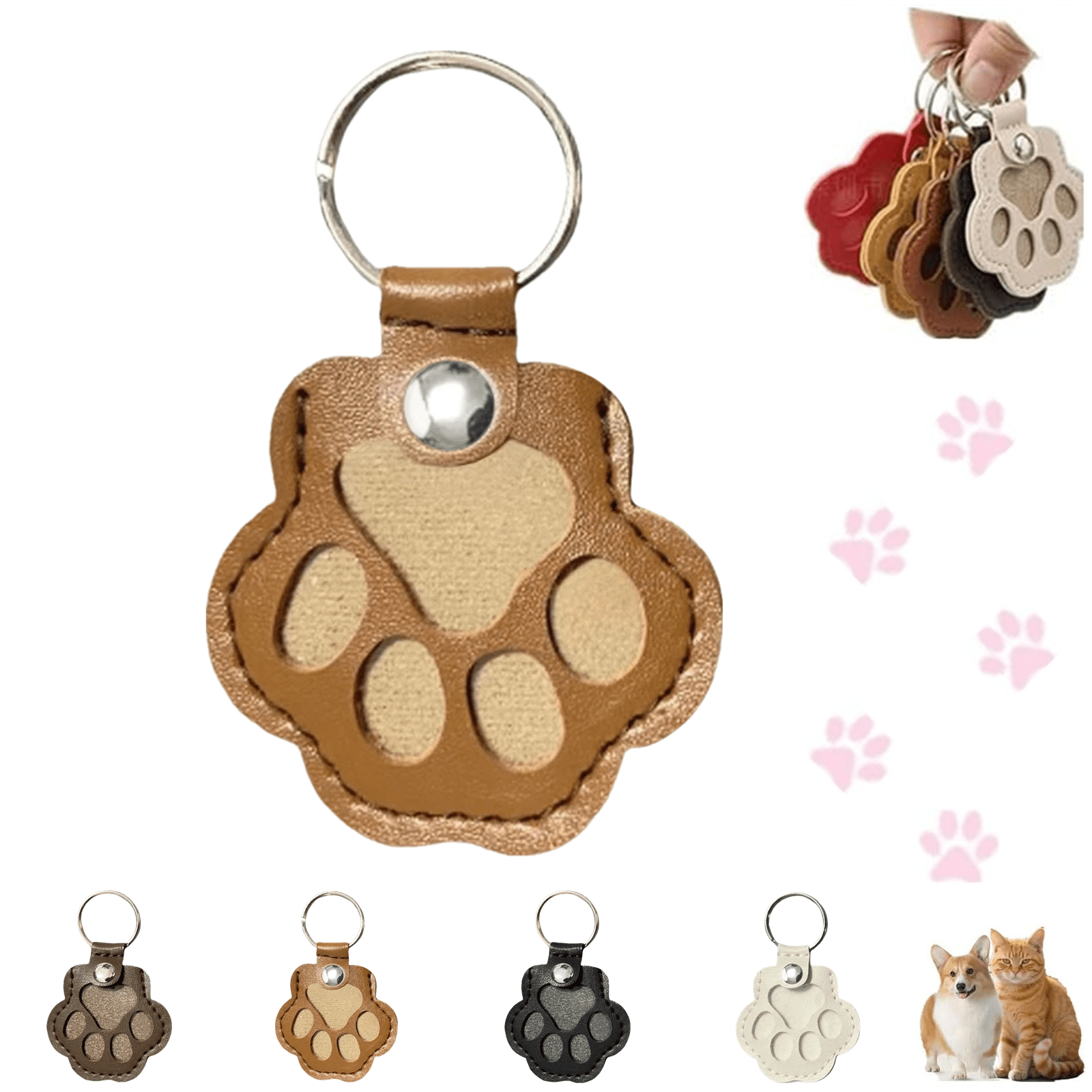 PLPPYFS Dog Fur Storage Keychain for Dog Cat Paw Shaped Keychain, Pet ...