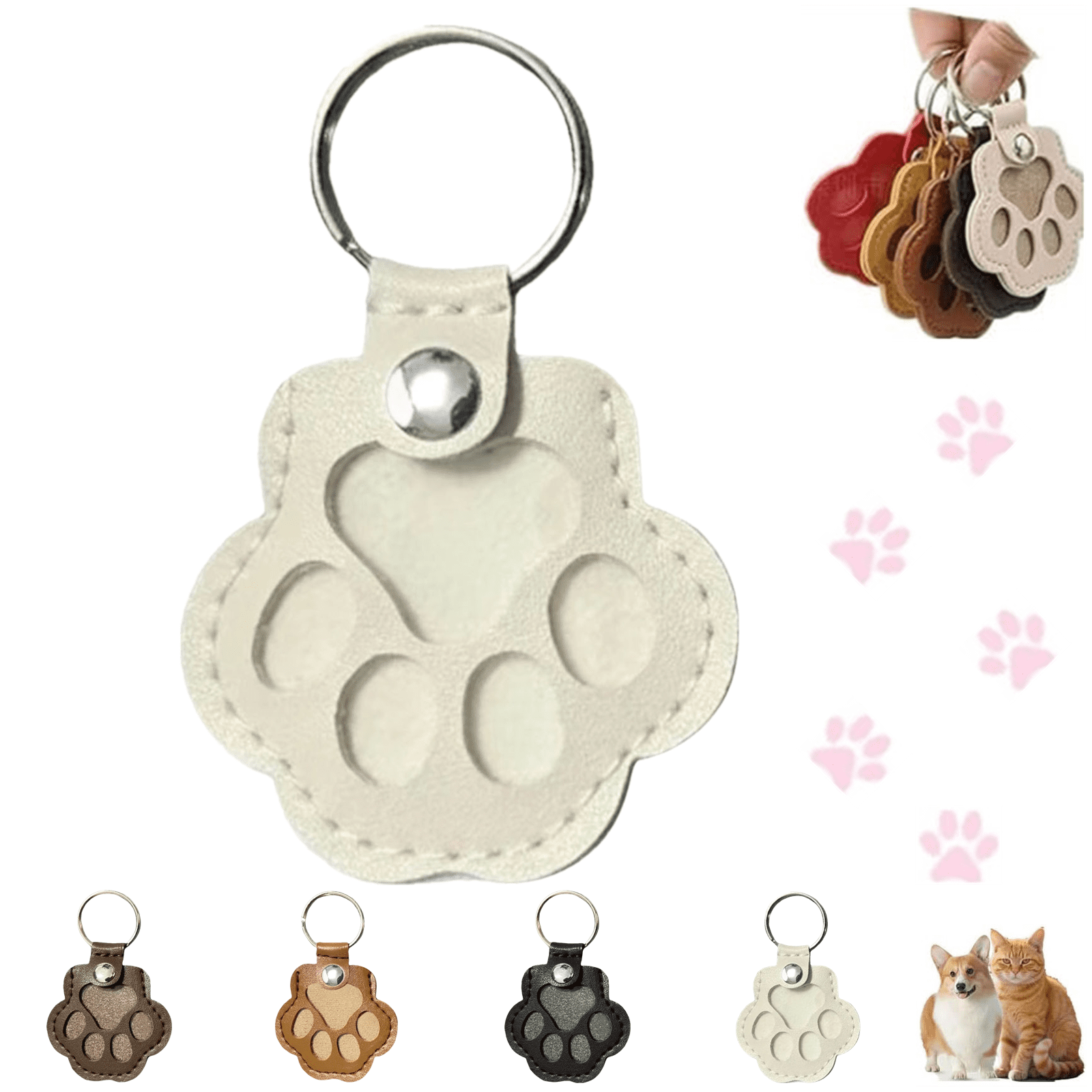 PLPPYFS Dog Fur Storage Keychain for Dog Cat Paw Shaped Keychain, Pet ...