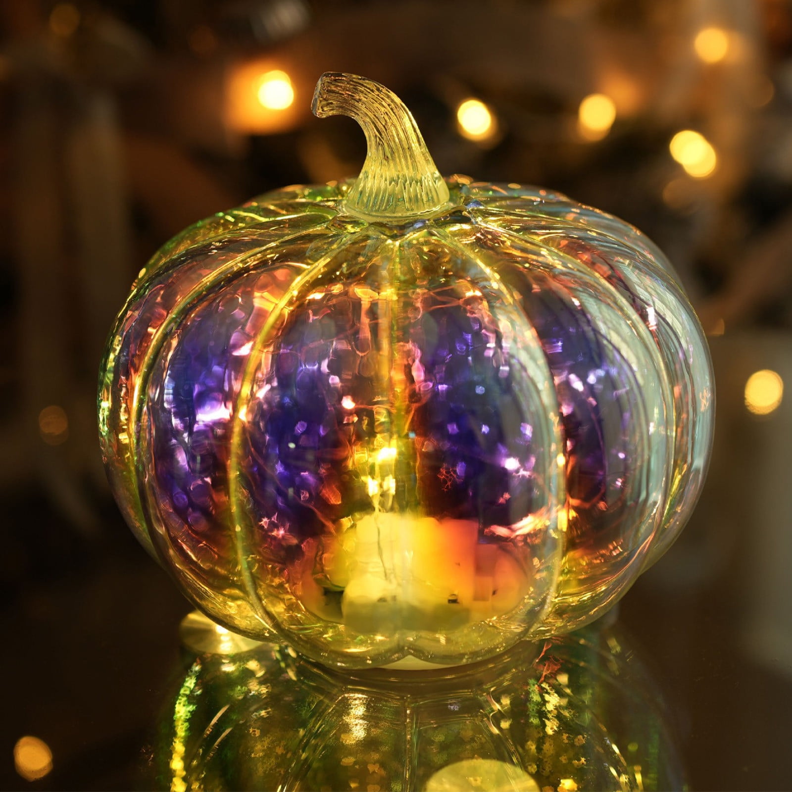 PLPPYFS Glass Pumpkin Light LED Fall Lamp Fall Home Decor Thanksgiving ...