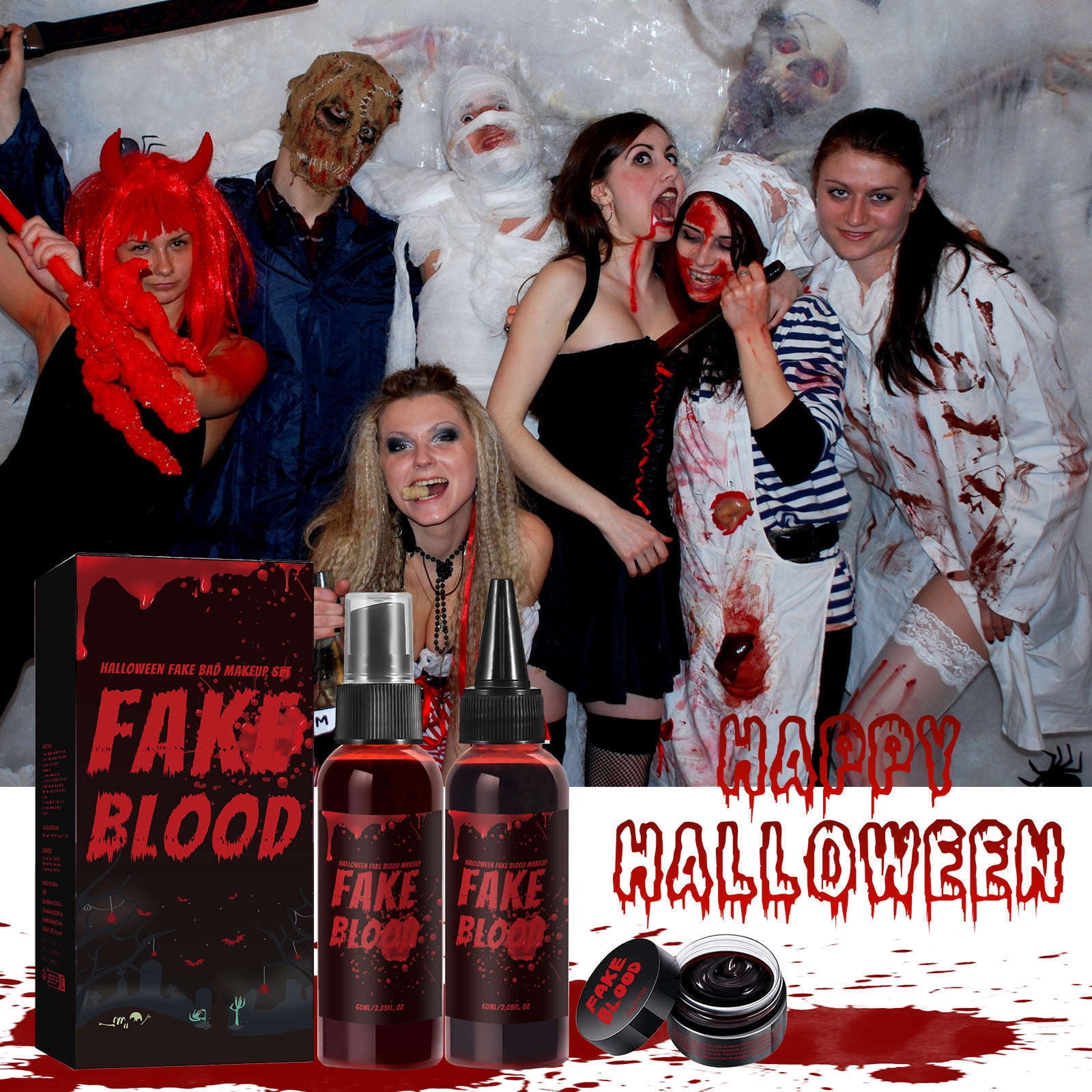 PLPPYFS Halloween Decor, Halloween Makeup Artificial Fake Plasma ...