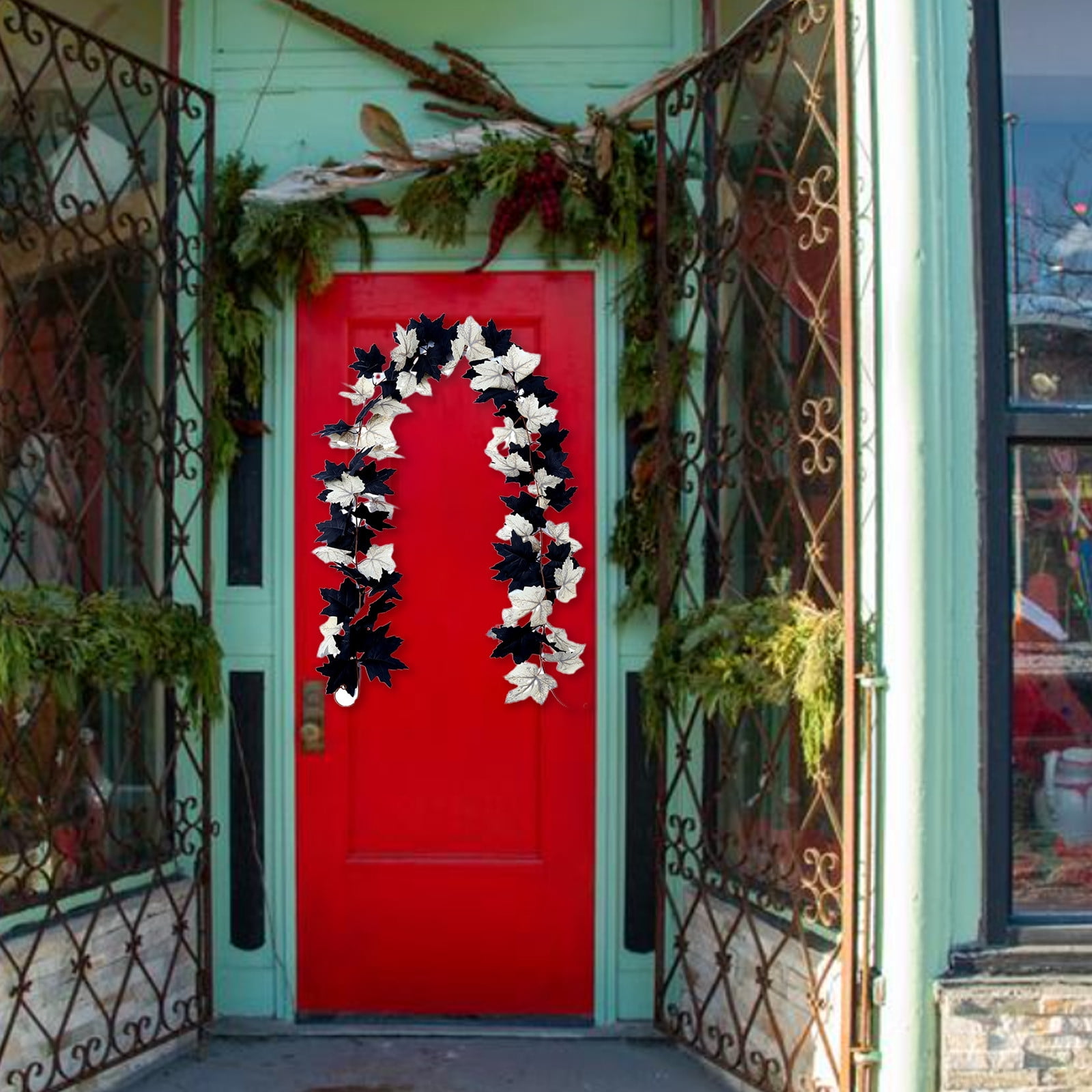 PLPPYFS Halloween Gifts, Halloween Holiday Rattan Maple Leaf Rattan Decoration Simulation Maple ...