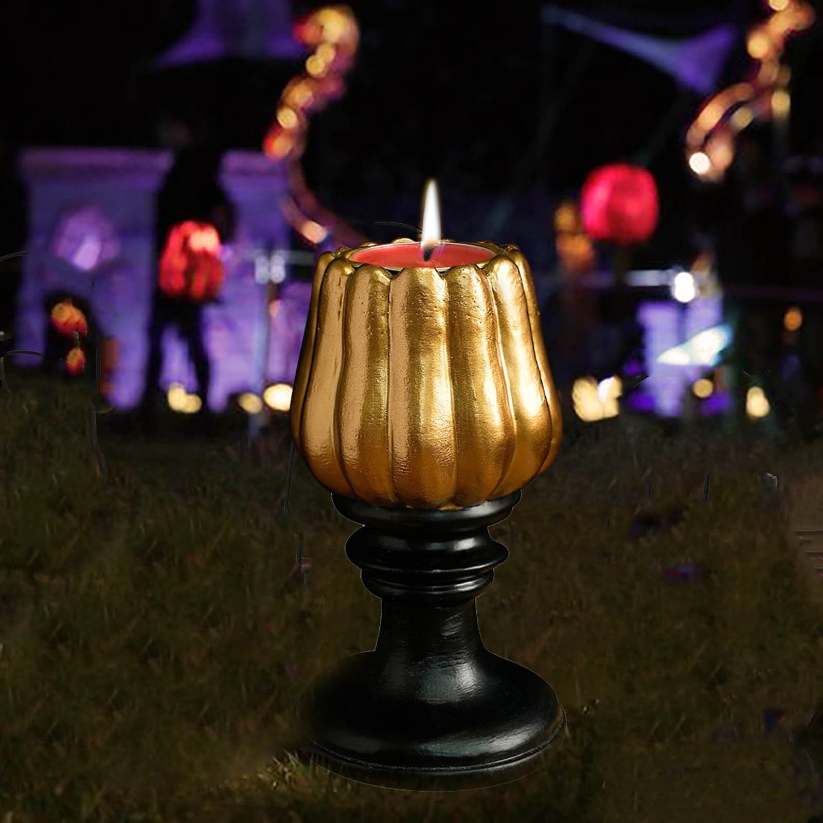 PLPPYFS Halloween Ornaments, Pumpkin Candle Holders Halloween ...