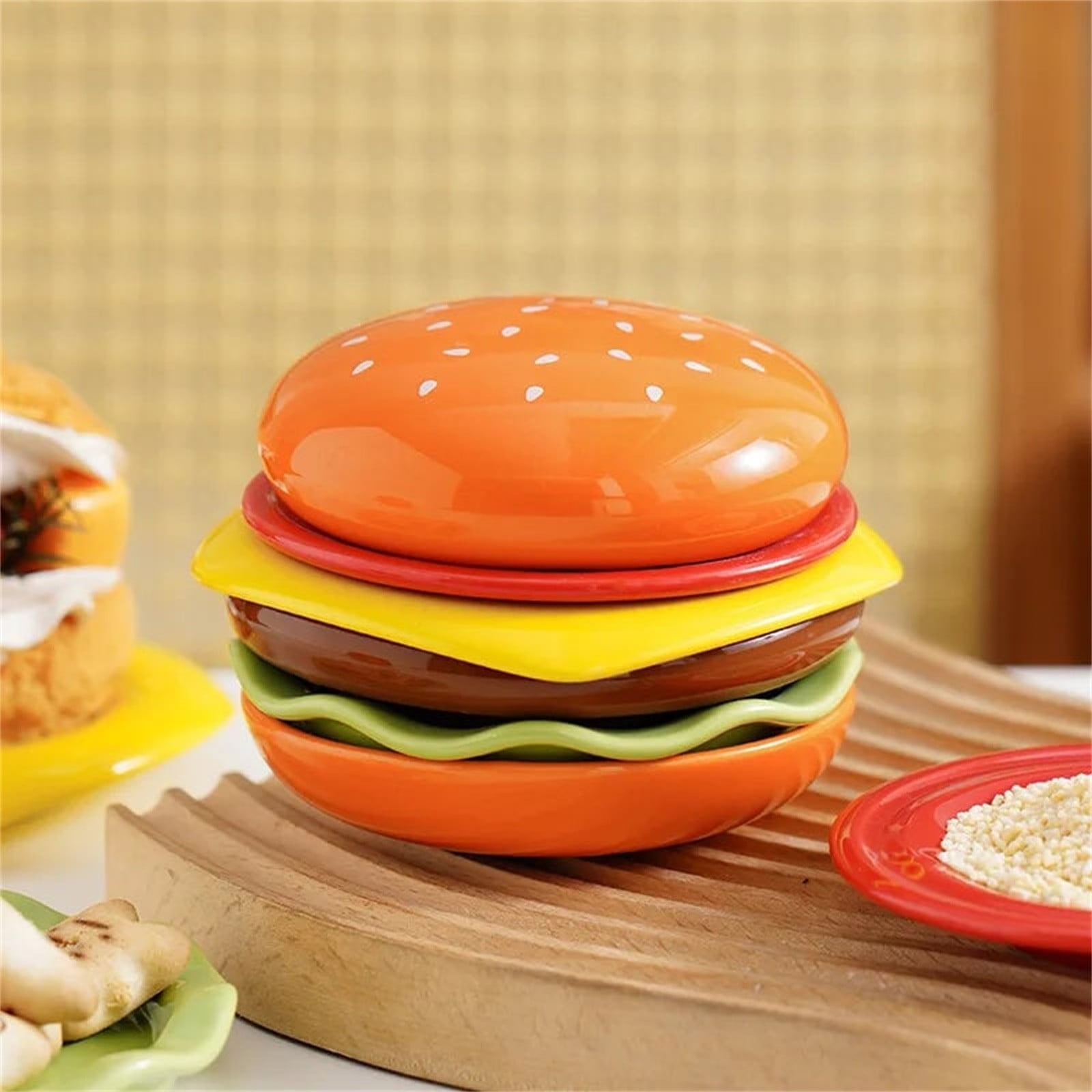 PLPPYFS Hamburger Plate Set, Stackable Burger 5 or 6-Layer Mini Plate ...