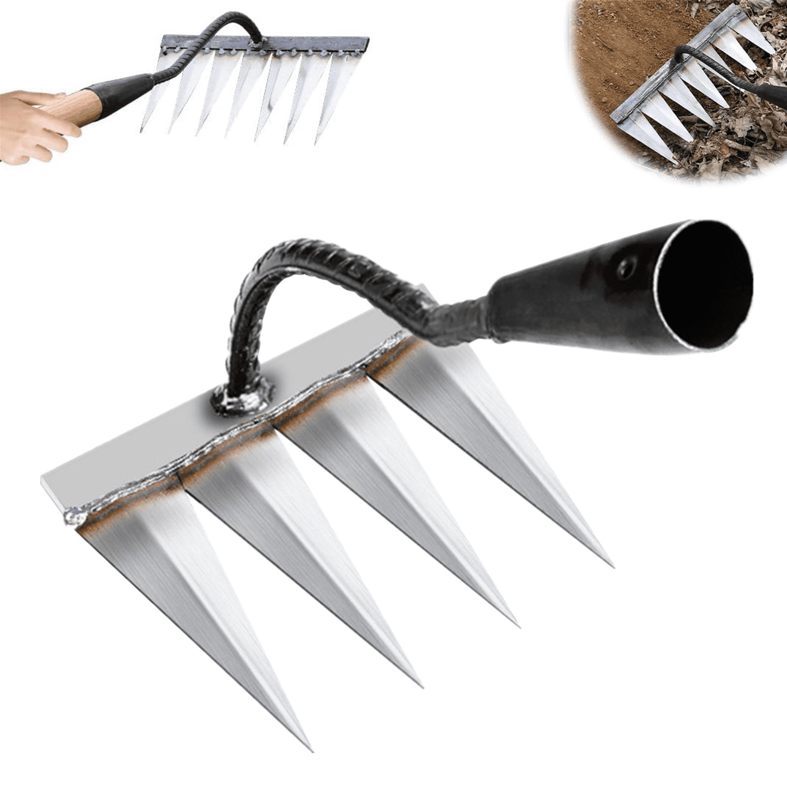 PLPPYFS Iron Rake for Gardening and Weeding, Ironrake The Heavy Duty ...