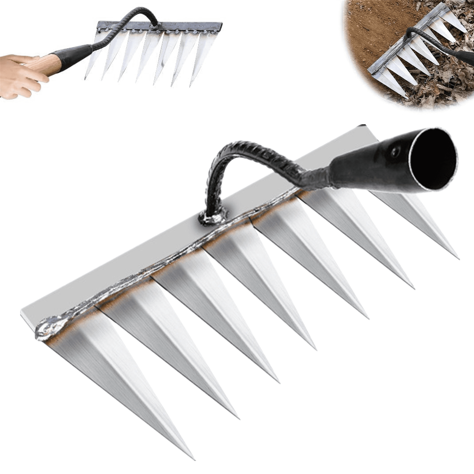 PLPPYFS Iron Rake for Gardening and Weeding, Ironrake The Heavy Duty ...