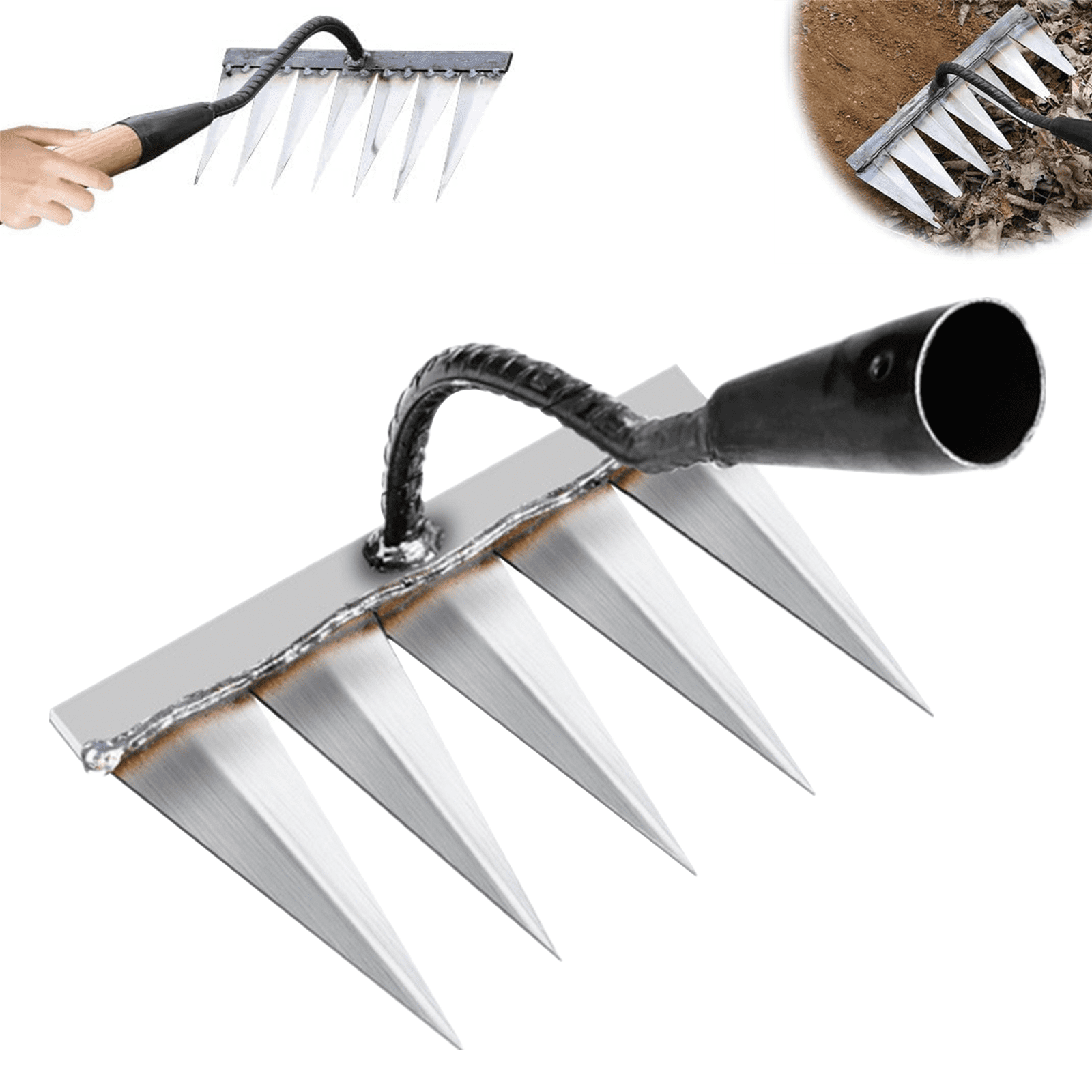 PLPPYFS Iron Rake for Gardening and Weeding, Ironrake The Heavy Duty ...