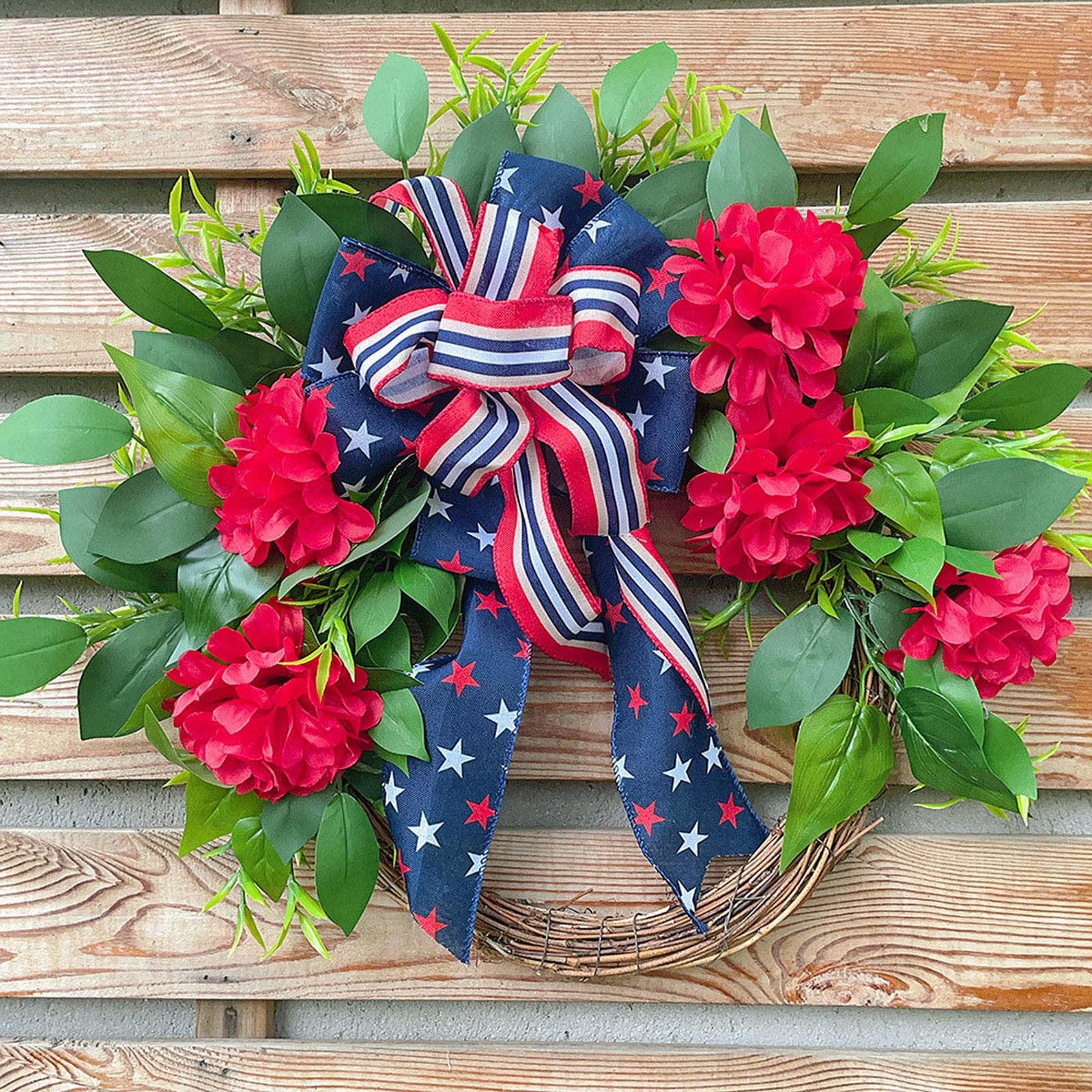 PLPPYFS Patriotic Wreath for Front Door, Idyllic Welcome Sign Wreath ...