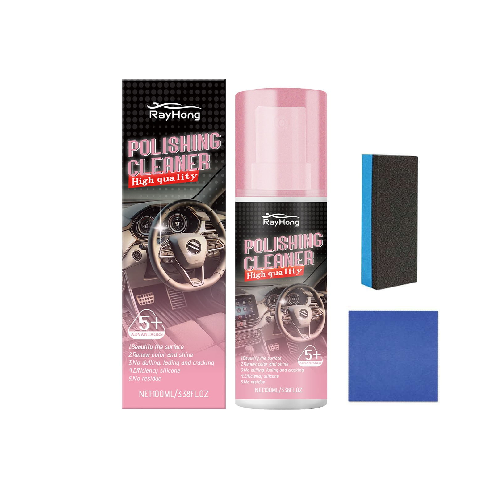 PLPPYFS Polishing Cleaner, Car Interior Cleaner - Car Interior Detail Polishing Cleaner ...