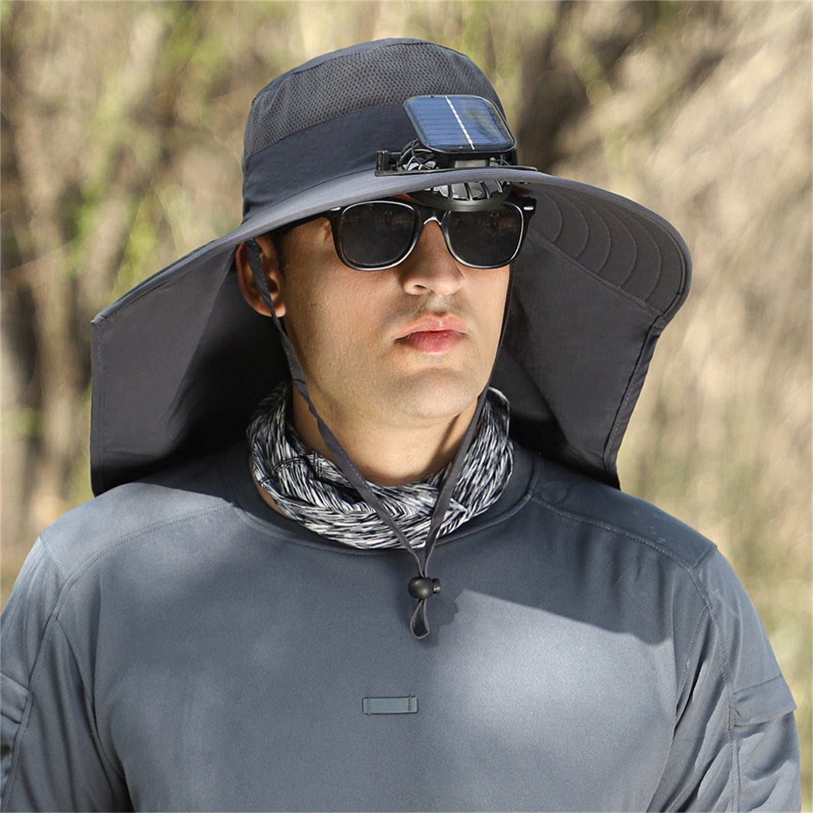 PLPPYFS Solar Fan Hat Wide Brim Solar Fan Hat Outdoor Wide Brim Sun Hat ...