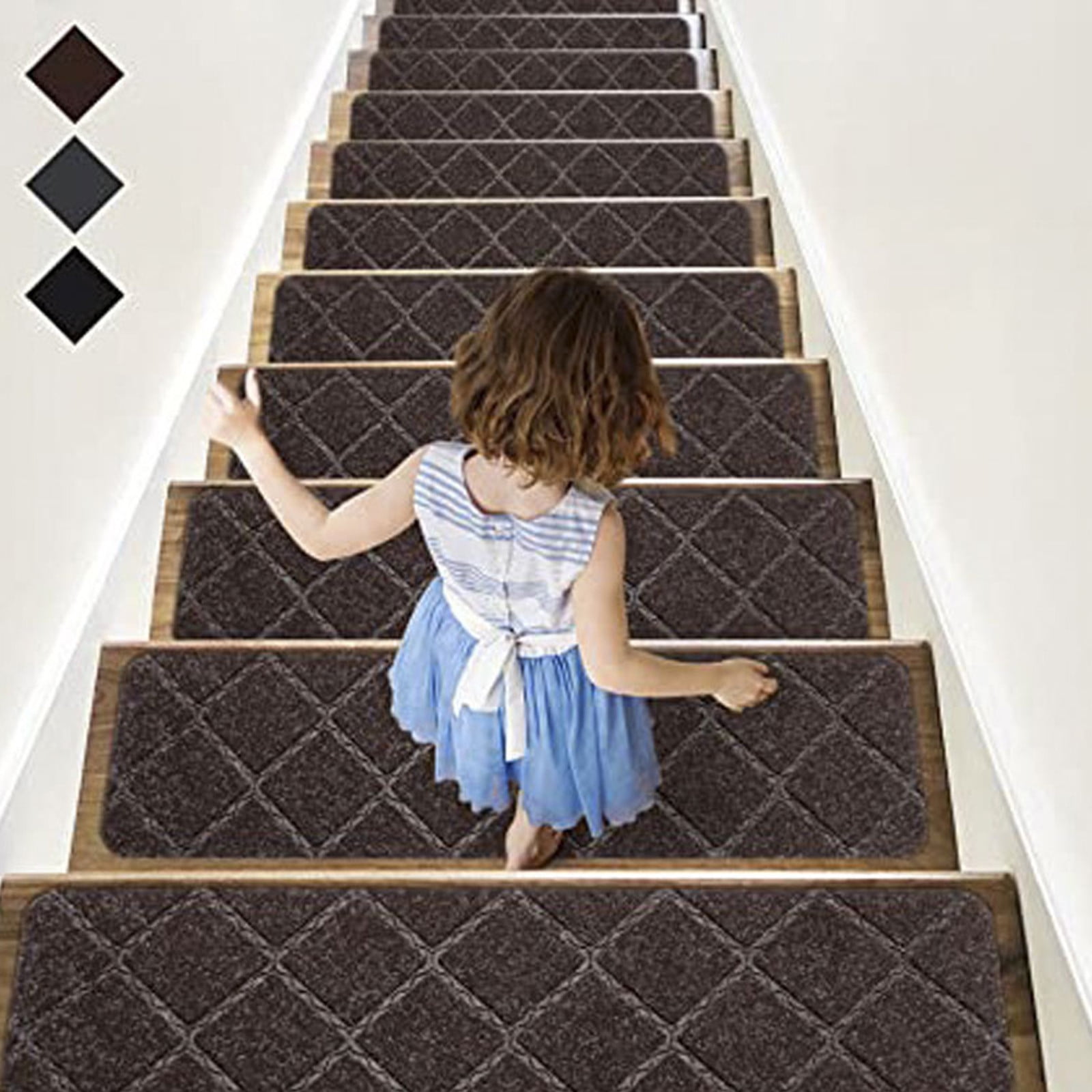 PLPPYFS Stair Treads Non-Slip 4 Pack 8"x30" - Carpet Stair Runner for ...