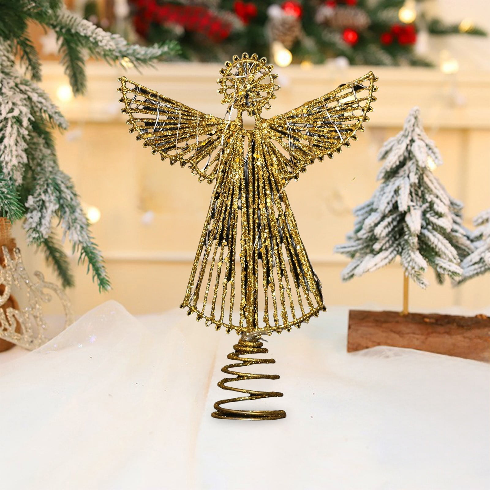 PLPPYFS Star Christmas Tree Topper, Glittered Hollow-Out Tree top Star ...