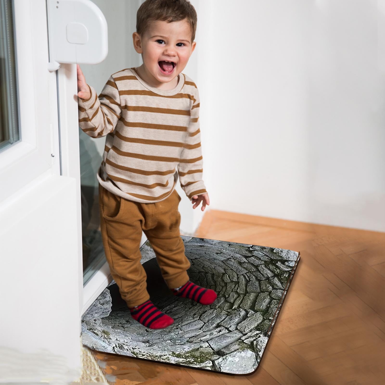 PLPPYFSVisual Diatomite Mud Entrance Door Mat, 3D Optical Illusion Rug ...