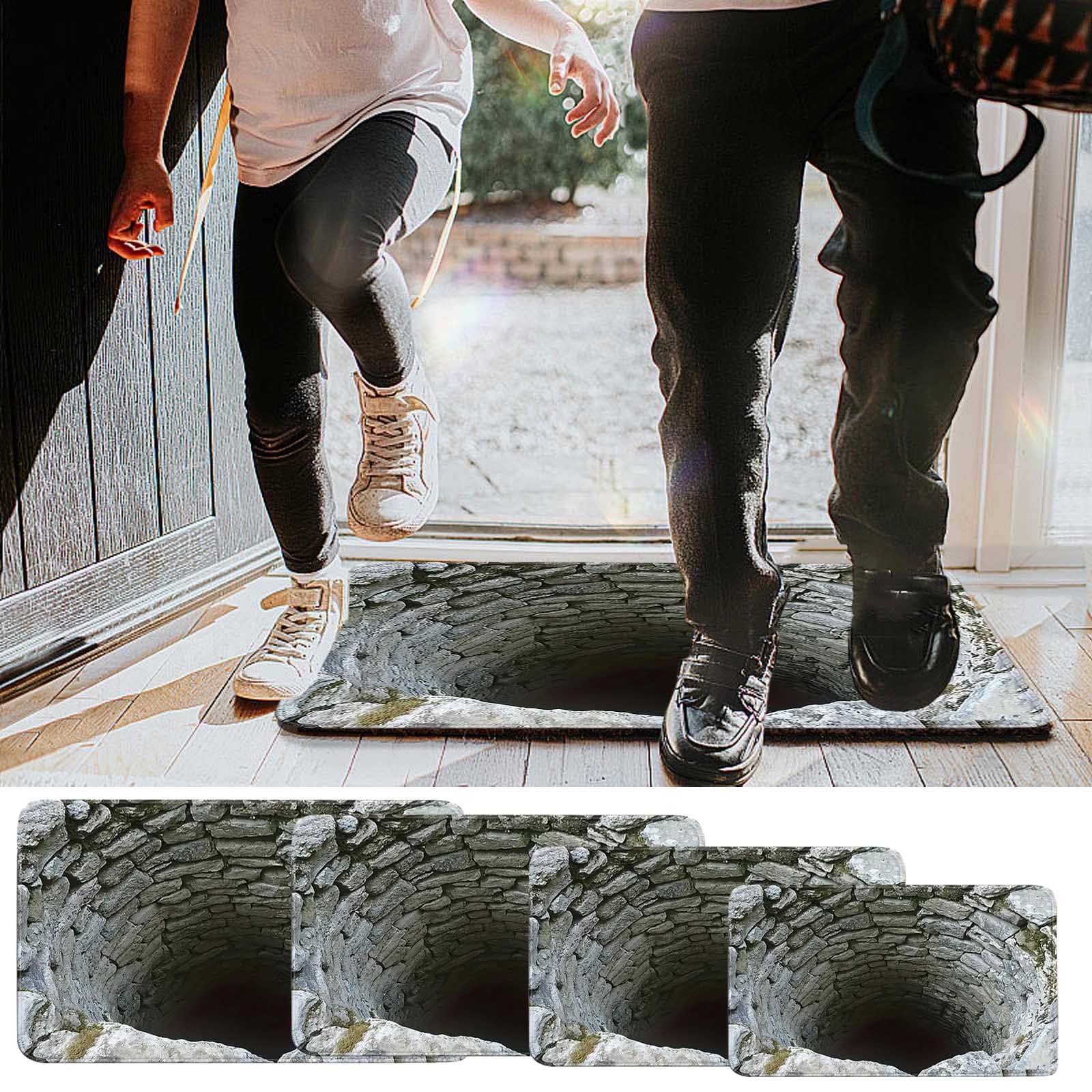 PLPPYFSVisual Diatomite Mud Entrance Door Mat, 3D Optical Illusion Rug ...