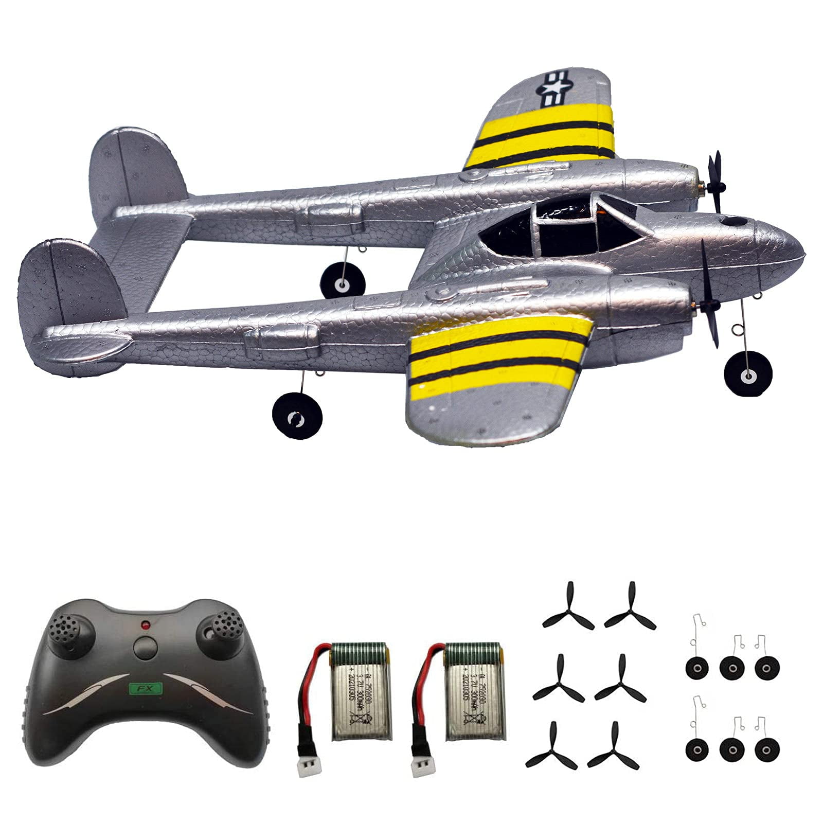 PLRB TOYS RC Plane Remote Control Airplane KMC2RTF 2.4GHz 2CH Radio ...