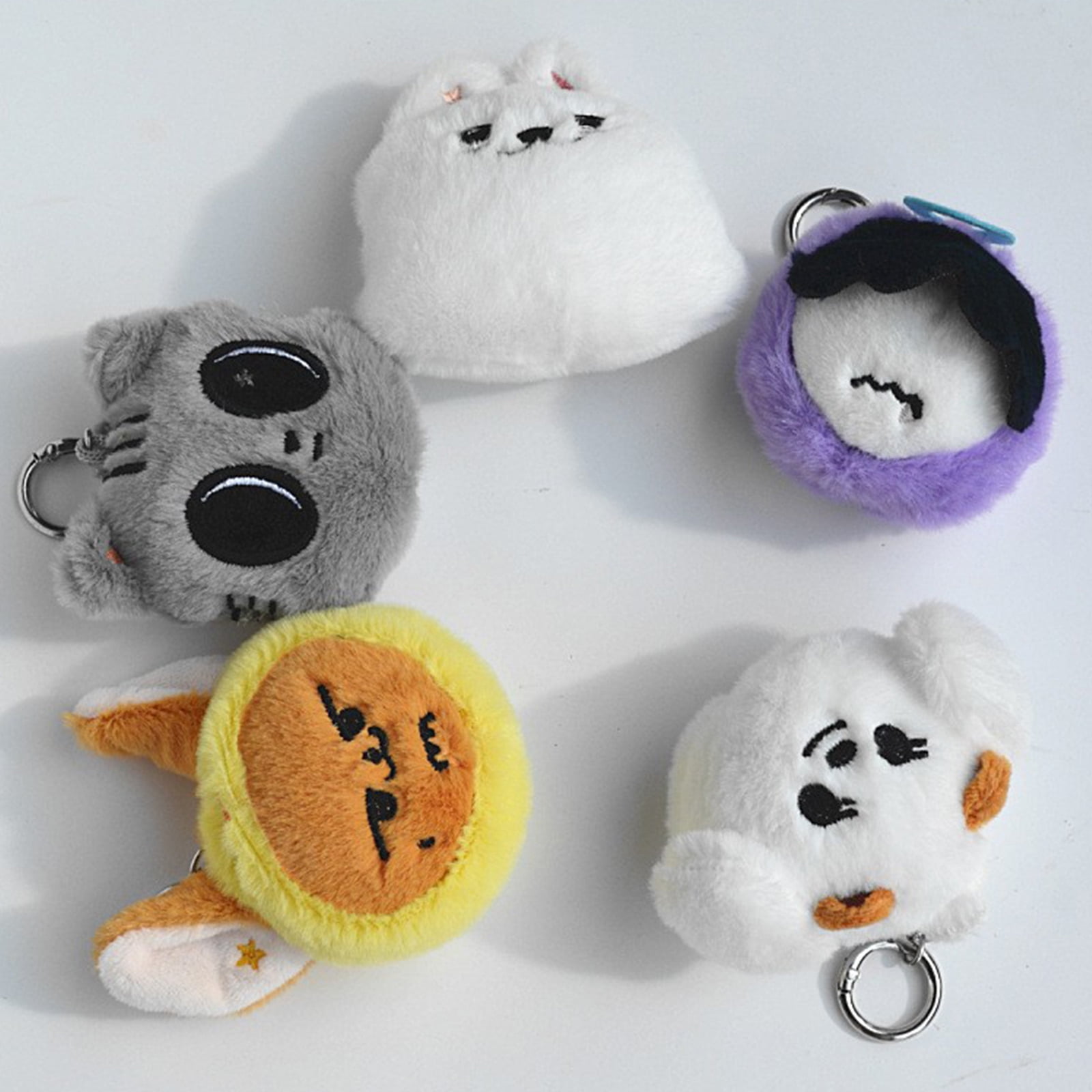 PLUFFO TXT Ppulbatu Plush Keyrings Cute 5PCS Plushies Face Keychains ...