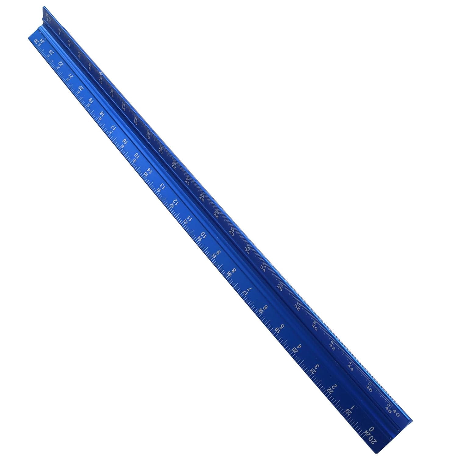 PLUHKN-1 Pack 12 Inch Aluminum Engineer Scale Ruler, Blue Laser-Etched ...