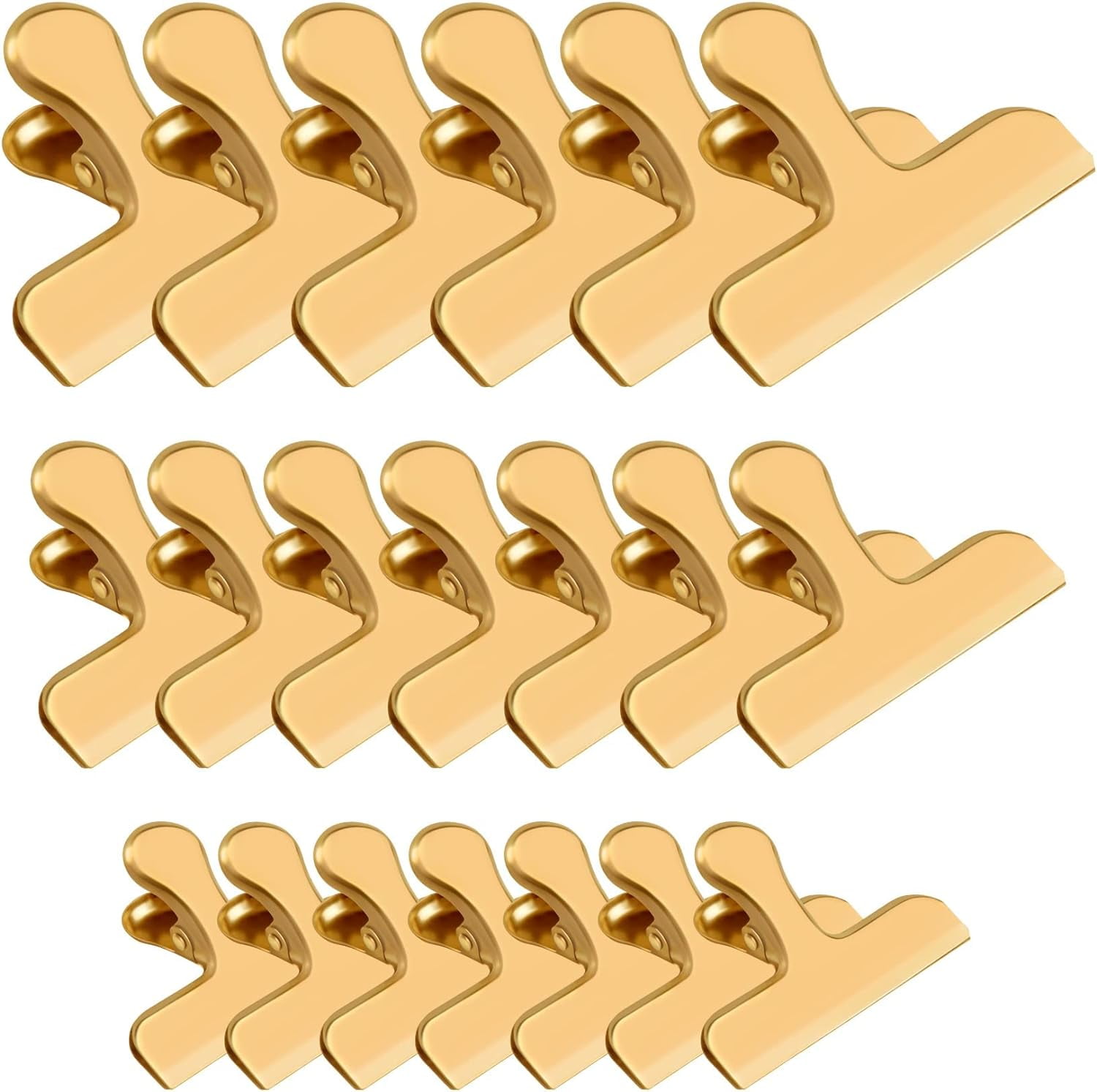 PLUHKN-20 Pack 3 Inch Wide Stainless Steel Chip Clips Food Bag Clips ...