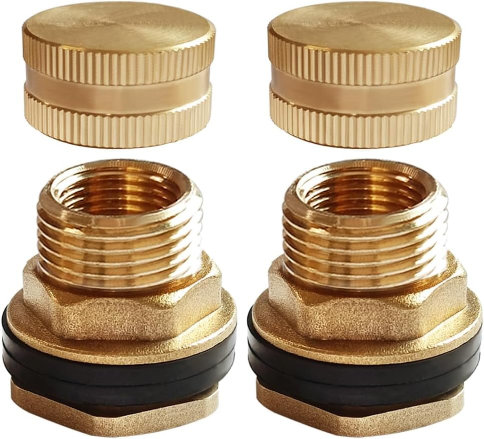 PLUHKN-2Sets Brass Bulkhead Fitting 1/2” Female x 3/4”GHT Male Double ...