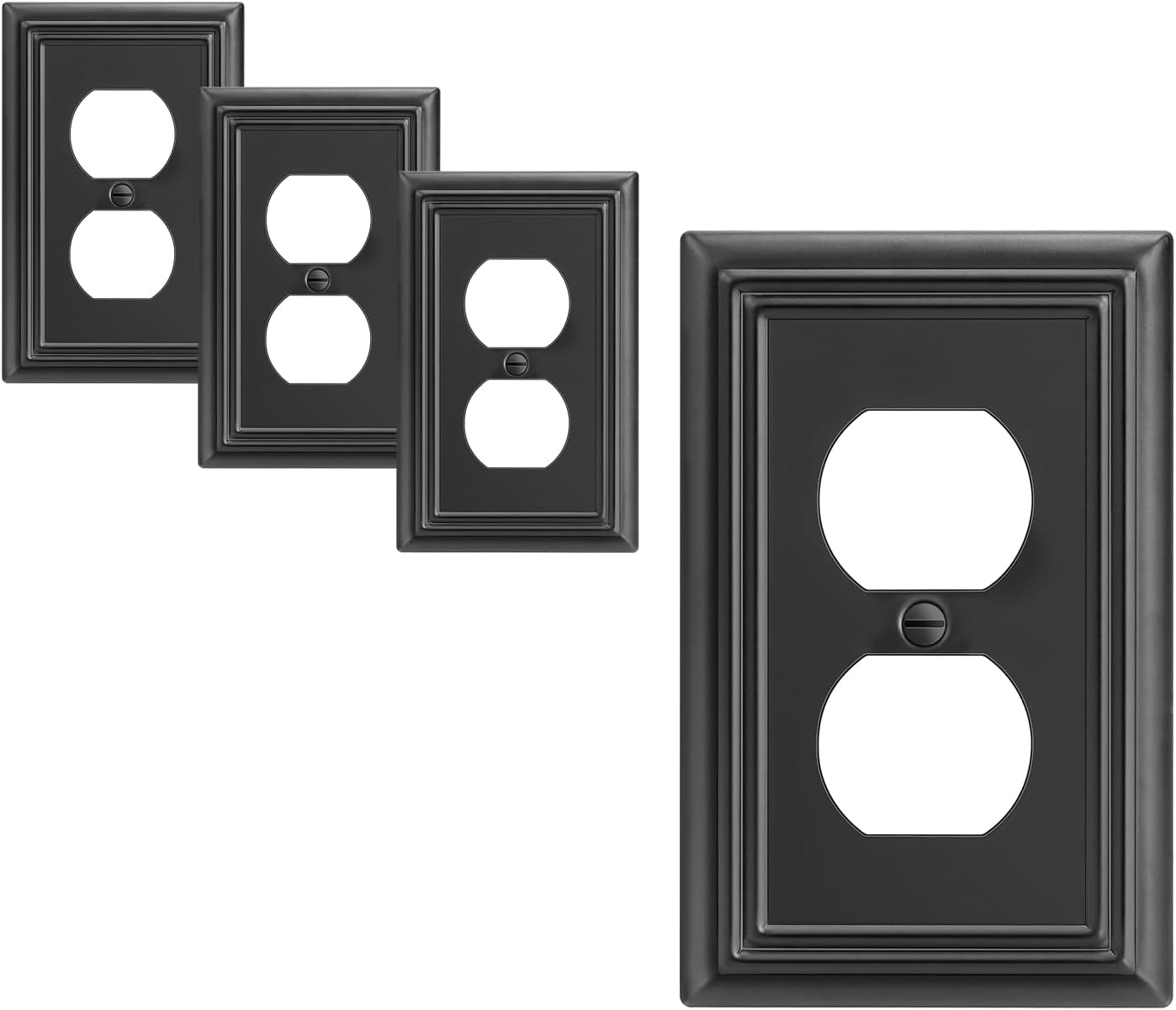PLUHKN-4 Pack Black Metal Outlet Covers, 4.88"×3.13" Electric Covers ...