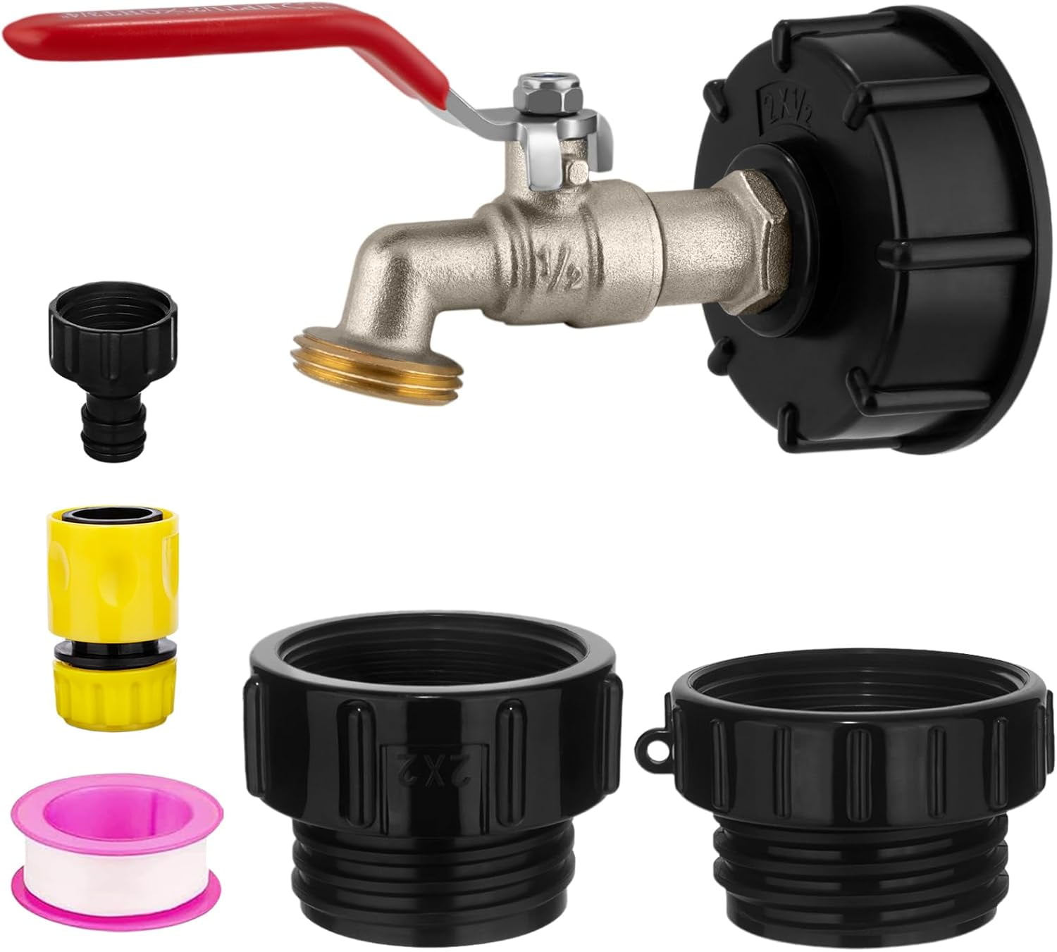 PLUHKN-IBC Tote Garden Hose Adapter 275-330 Gallon IBC Tote Tank ...