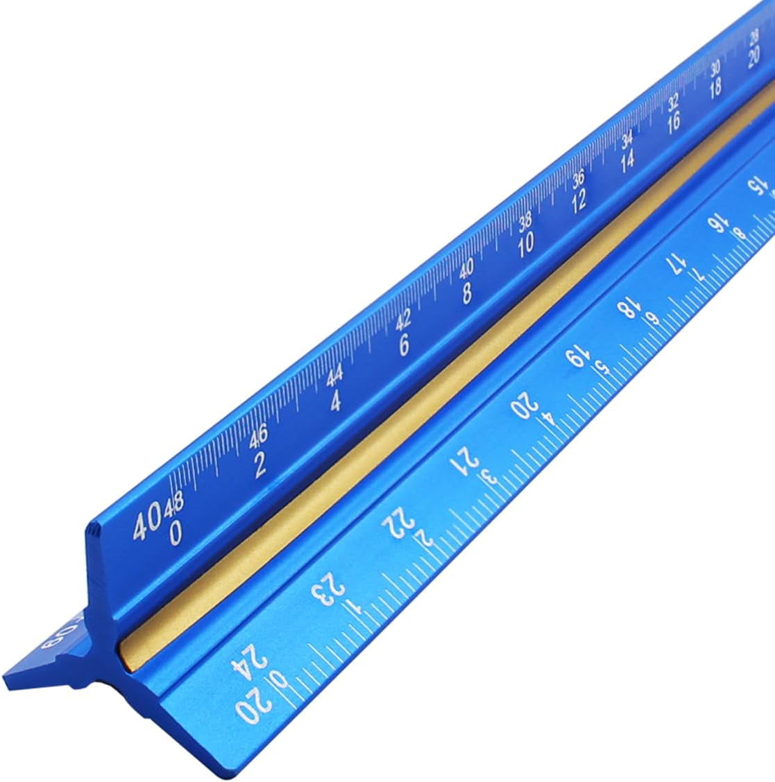 PLUHKN-Triangular Drafting Tool, Aluminum Engineer Scale Ruler 12 Inch ...