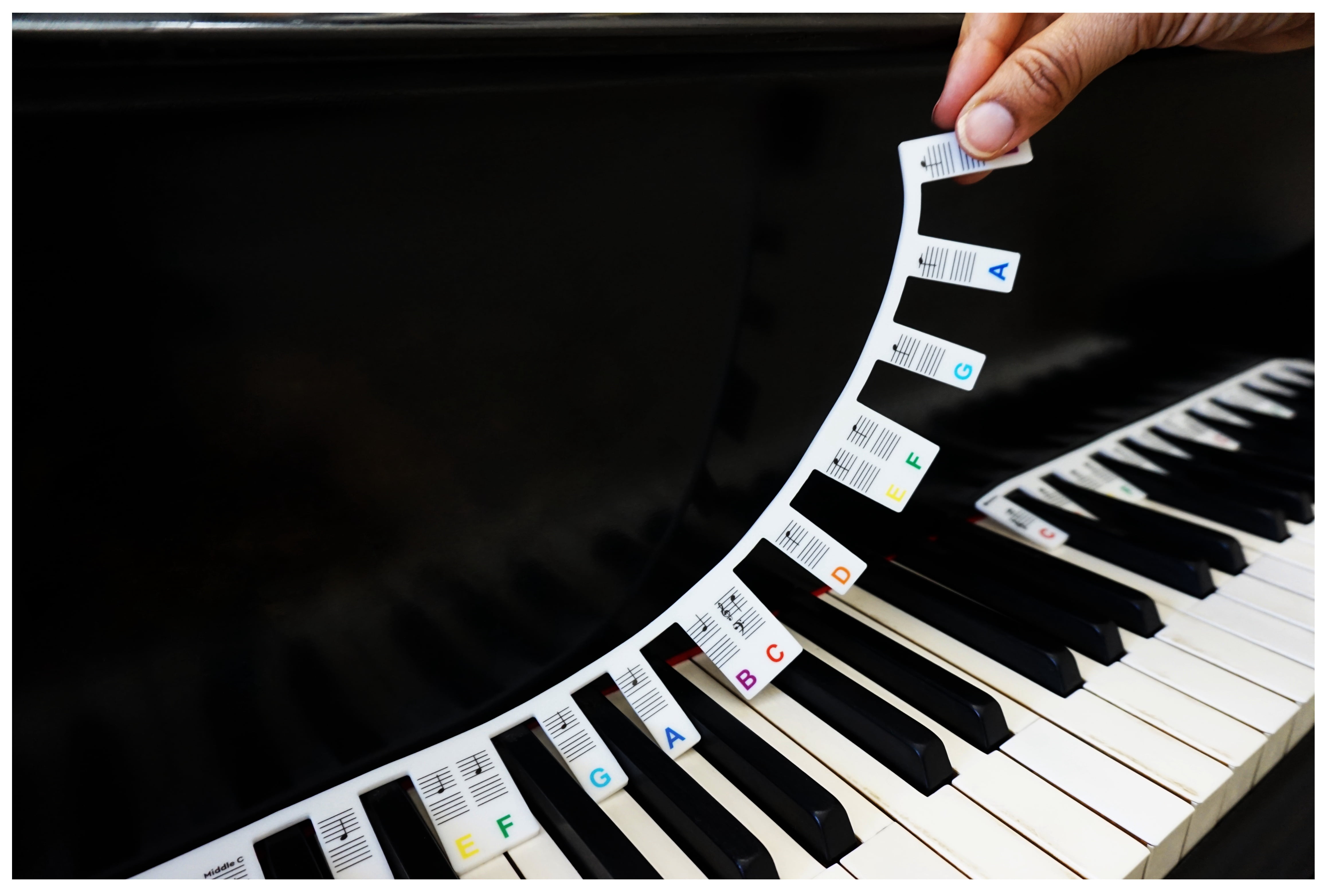 PLUM ROSE Removable Piano Keyboard Note Labels - Piano Keyboard Note ...