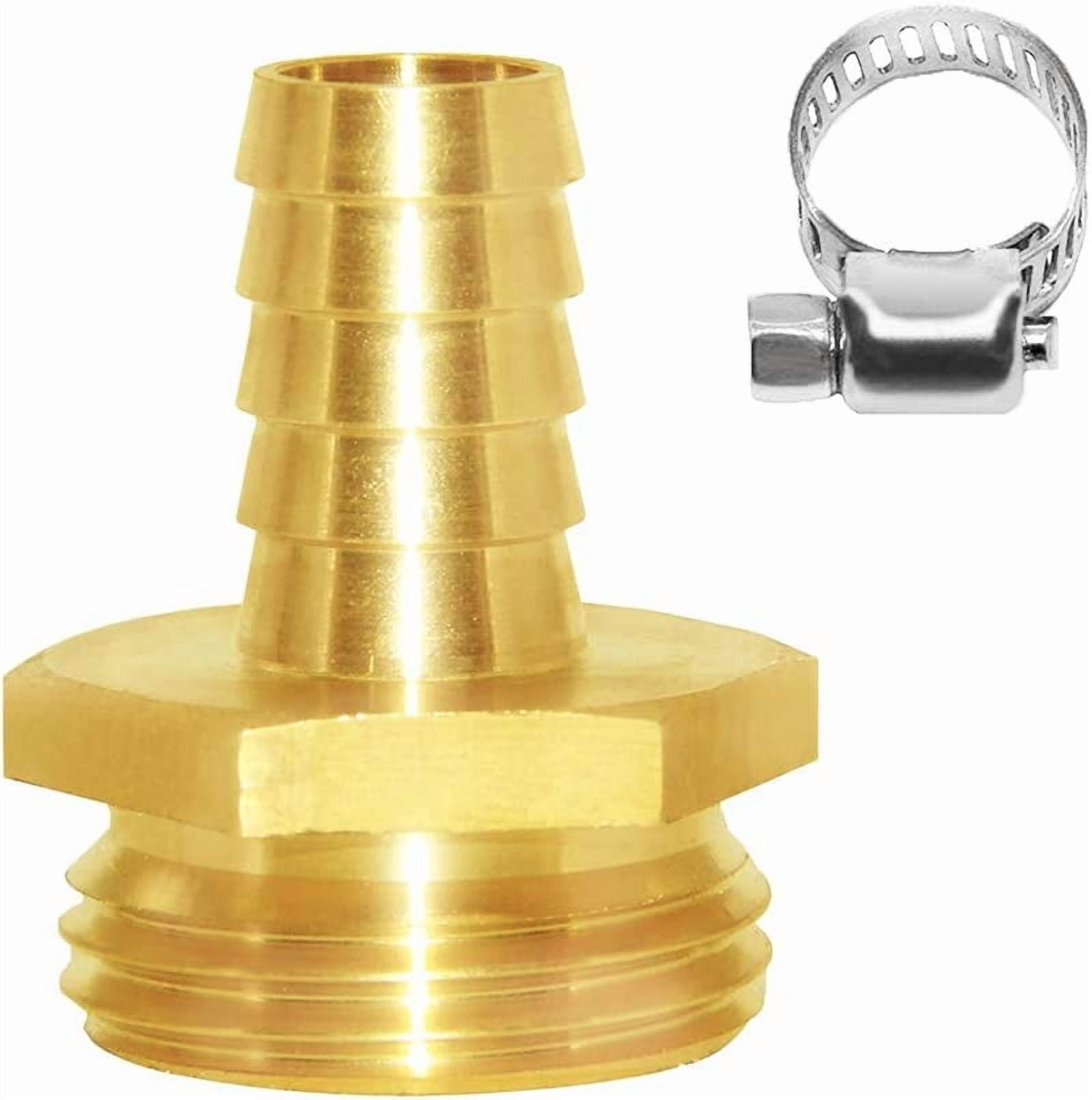 PLUMYHG-1/2" Barb x 3/4" Male GHT Thread Hex Brass Garden Water Hose ...