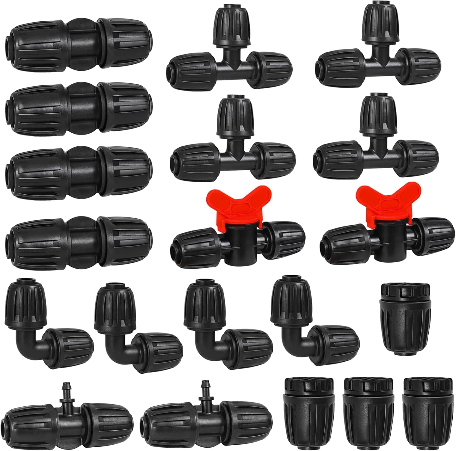 PLUMYHG-1/2 Inch Drip Tubing Irrigation Fittings Kit - 20 Pieces Set 1/ ...