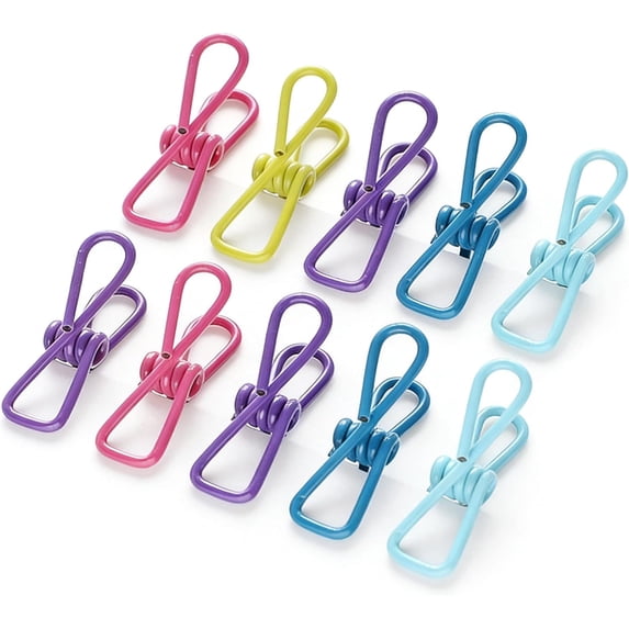 PLUMYHG-10 Pack Chip Clips, Bag Clips, Metal Clothes Pins | Heavy Duty ...