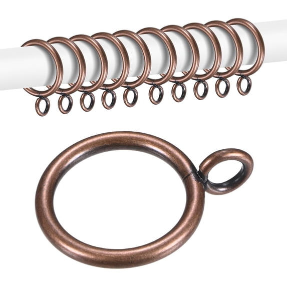 PLUMYHG-10-Pack Curtain Ring with Eyelet 1 Inch ID Fits Up to 3/4 Inch ...